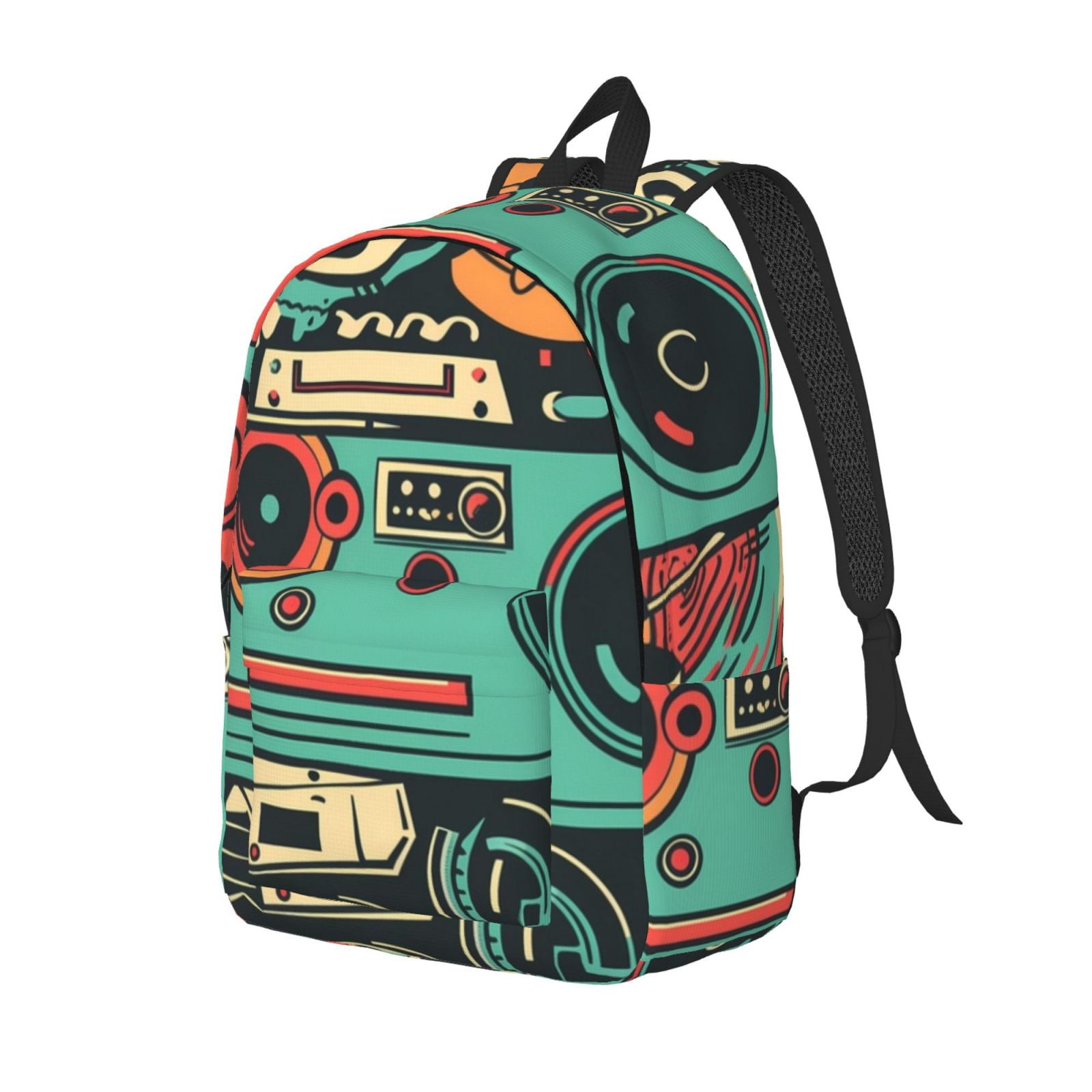 JUNZAN Retro Pop Art Collage Pattern Travel Laptop Backpack for Men ...