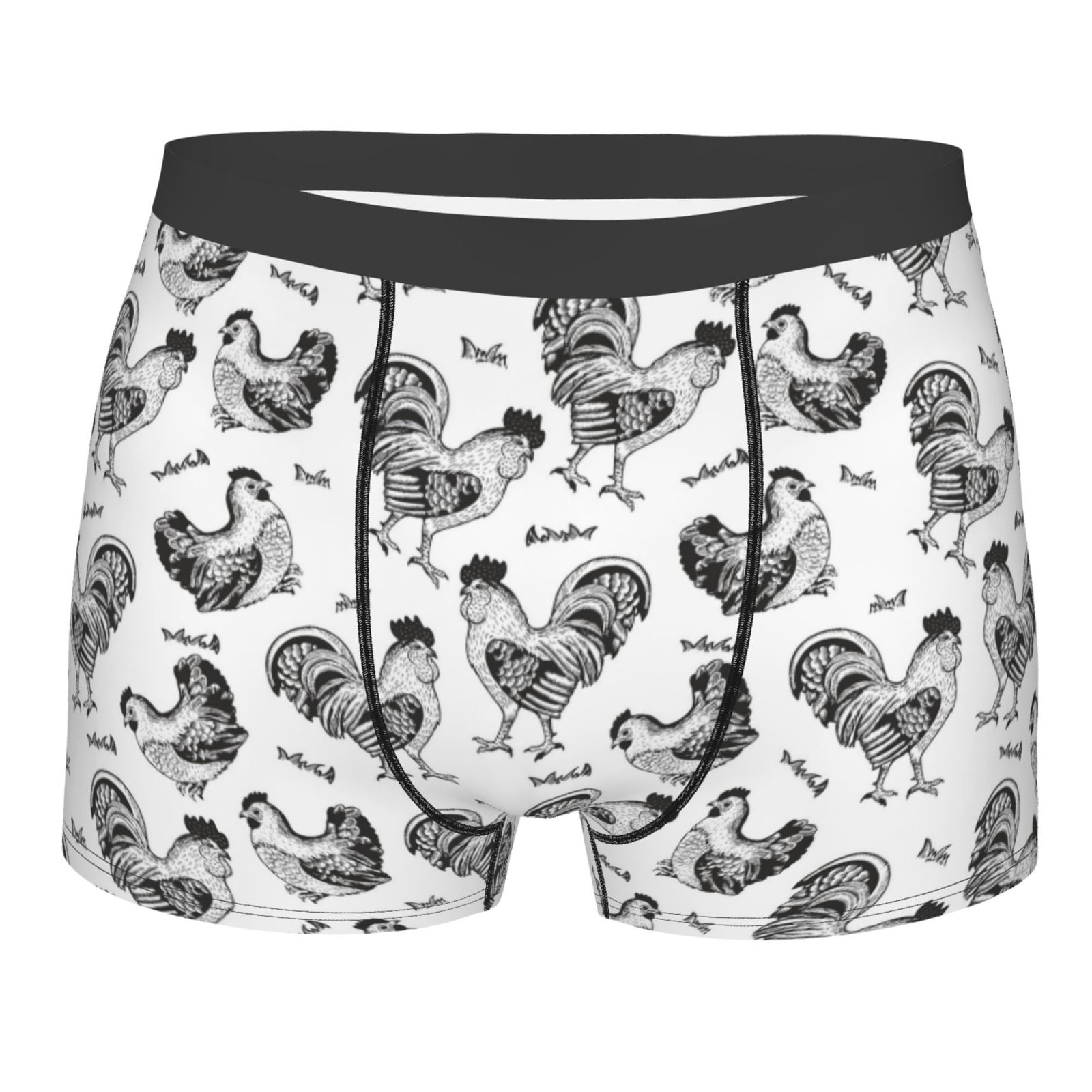 JUNZAN Retro Rooster Mens Underwear Boxer Briefs for Men’s - Medium ...