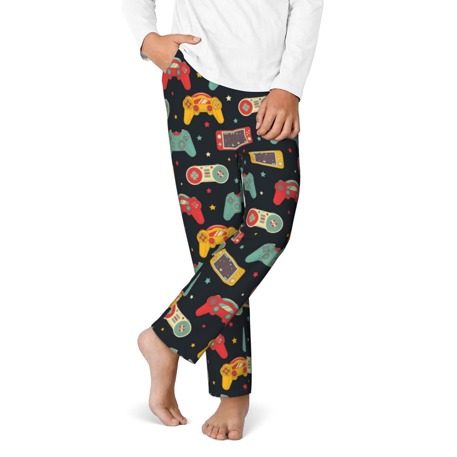 JUNZAN Retro Video Game Pattern Pajama Pants for Boys Girls,Sleep Pants ...