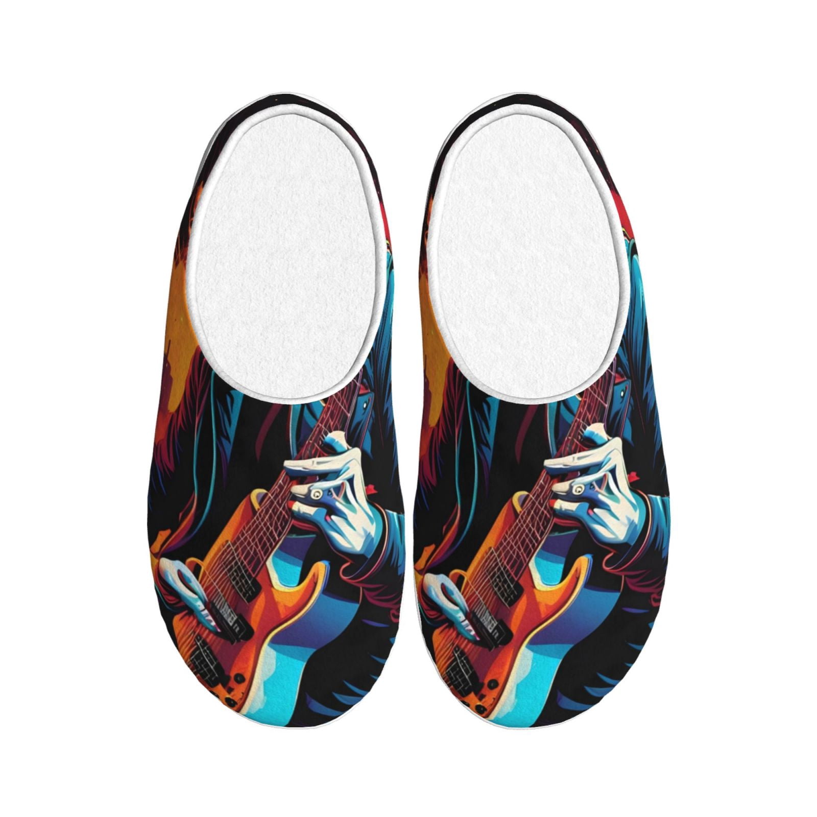 JUNZAN Rock Skull Singer Print Cozy Slippers for Men& Women,Fuzzy Slip ...