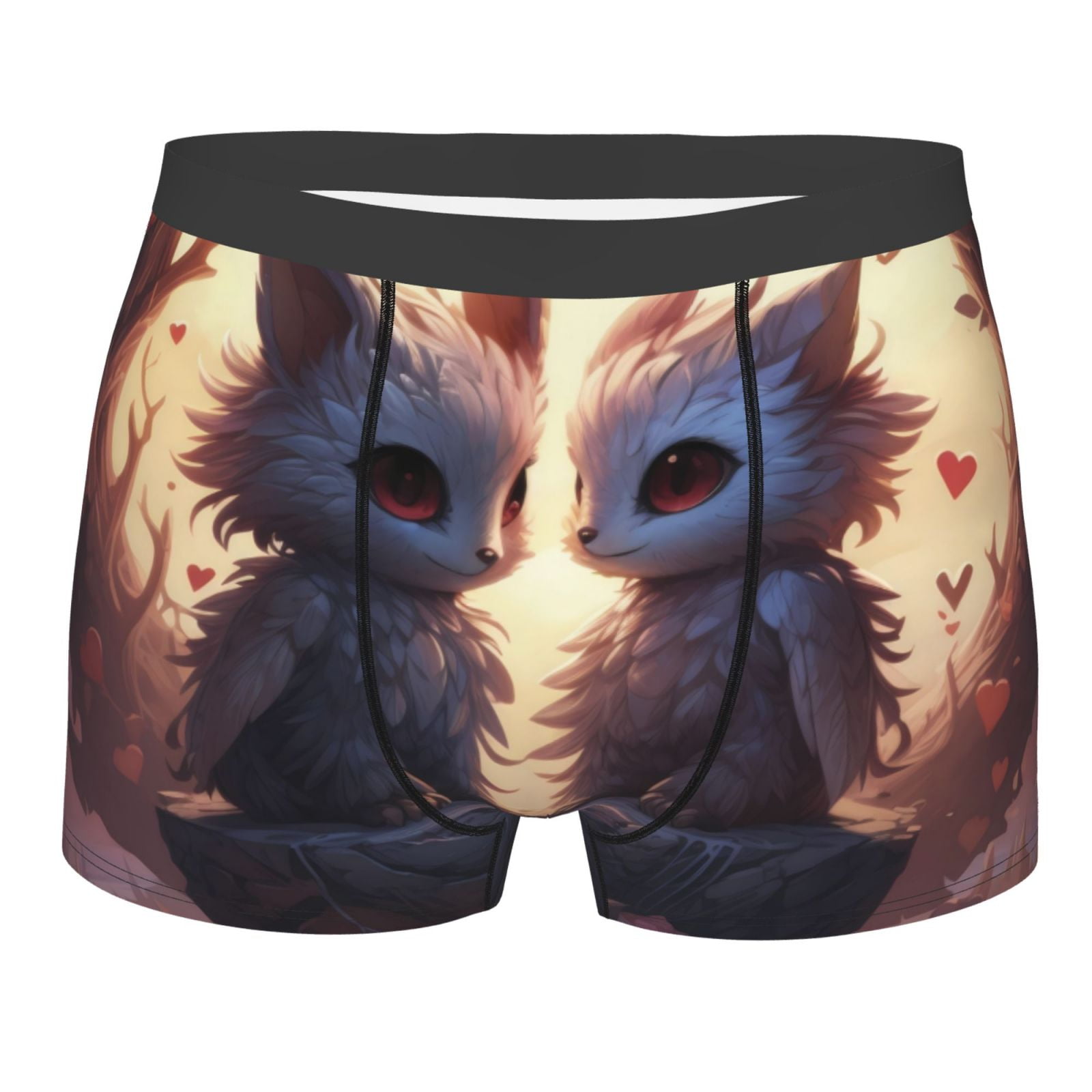 JUNZAN Romantic Rose Animal Couple Mens Underwear Boxer Briefs for Men ...