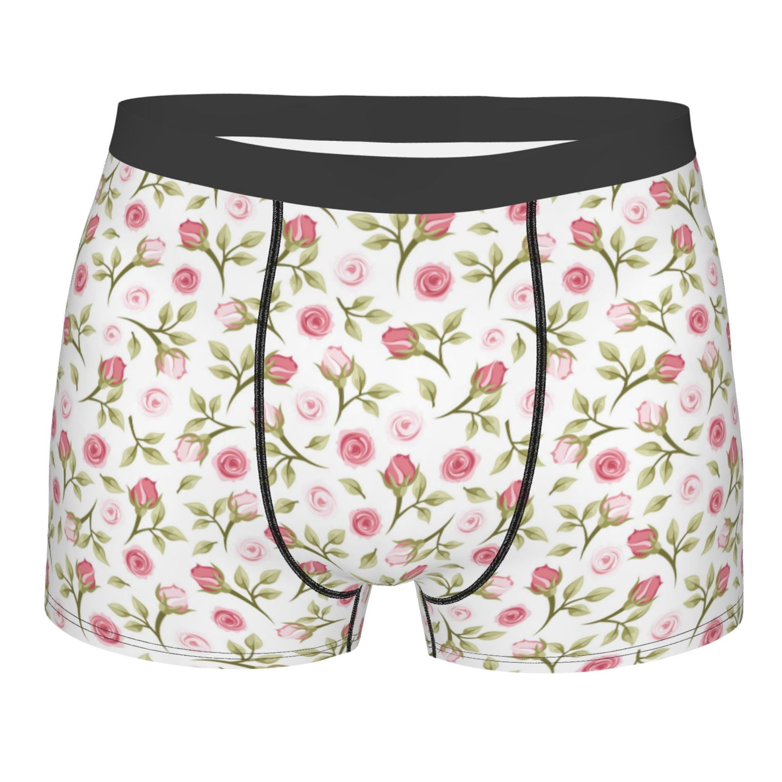 JUNZAN Rose Flowers Mens Underwear Boxer Briefs for Men’s - Large ...