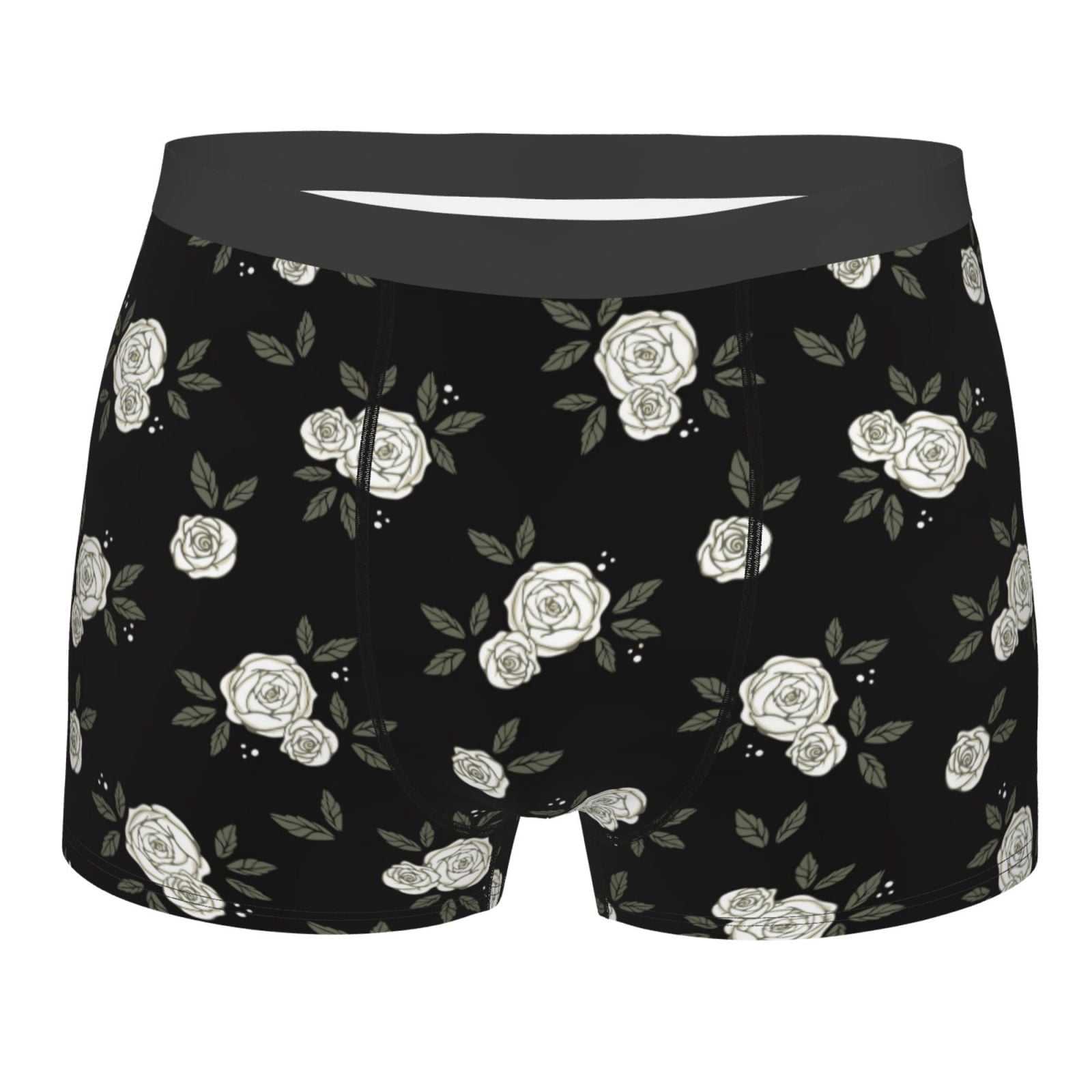 JUNZAN Rose Flowers Mens Underwear Boxer Briefs for Men’s - Small ...
