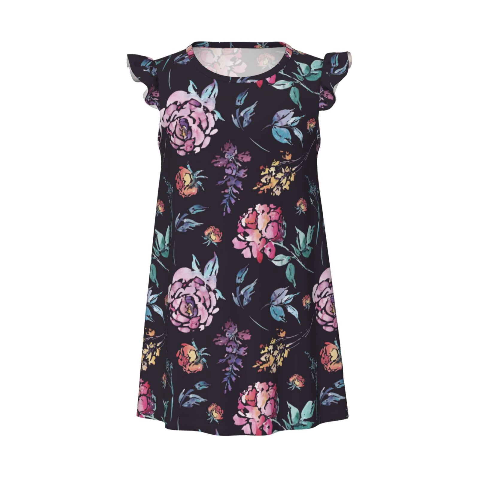 JUNZAN Roses Flowers Print Girls Nightgown Pajamas - Soft Toddler ...