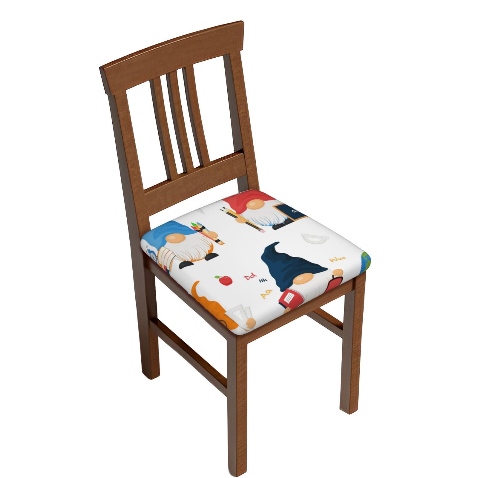 JUNZAN School Cute Gnomes Print Dining Chair Seat Covers, Stretch ...