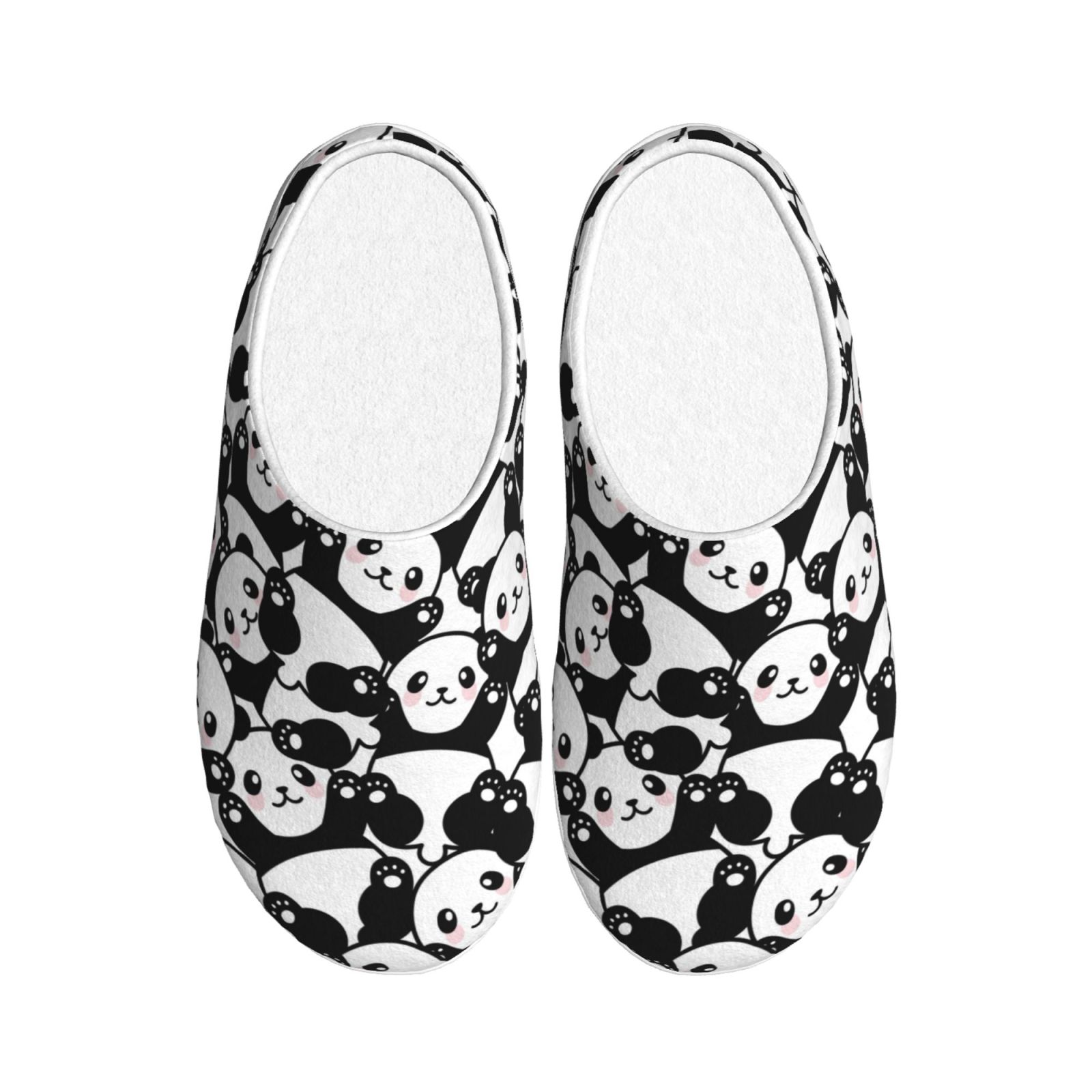 JUNZAN Seamless Pattern Cute Panda Print Cozy Slippers for Men& Women ...