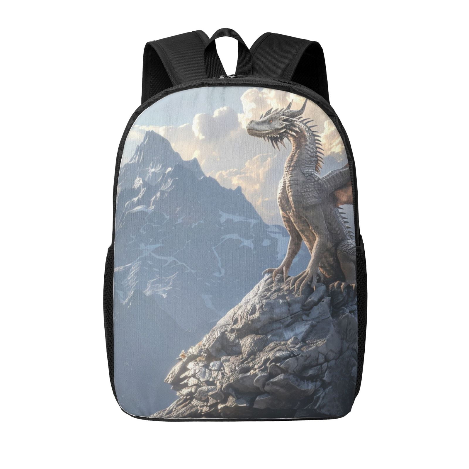 JUNZAN Silver Dragon Mountain Peaks Pattern Travel Laptop Backpack for ...