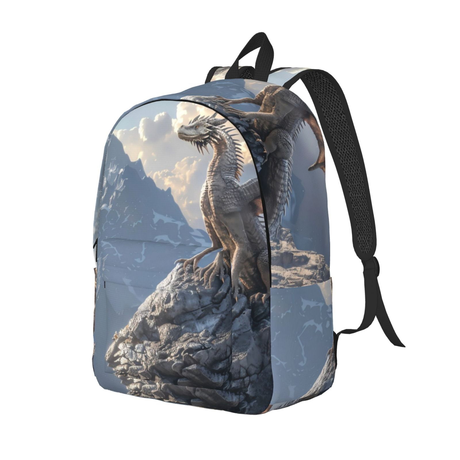 JUNZAN Silver Dragon Mountain Peaks Pattern Travel Laptop Backpack for ...