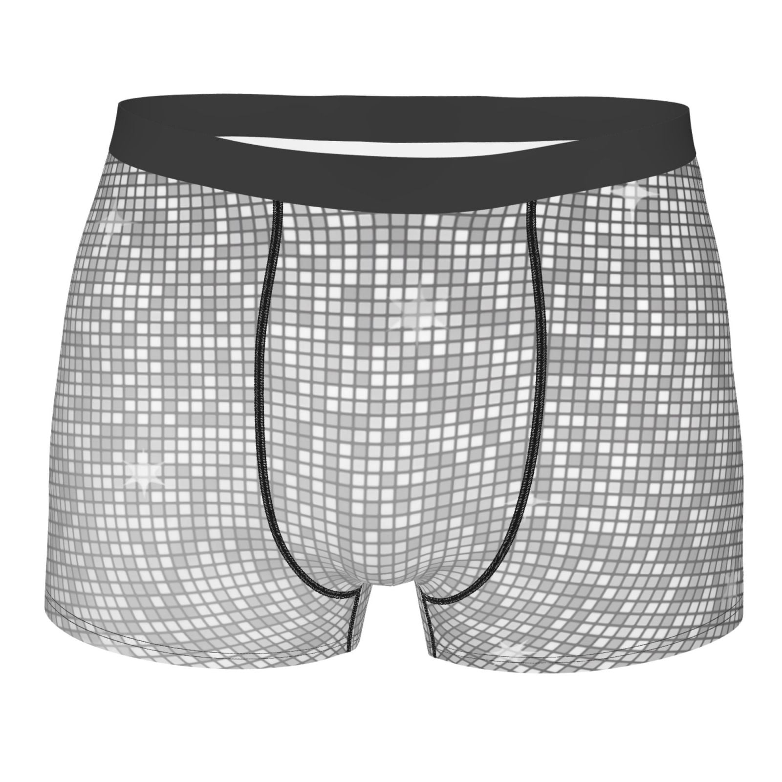 JUNZAN Silver Mosaic Mens Underwear Boxer Briefs for Men’s-Small ...