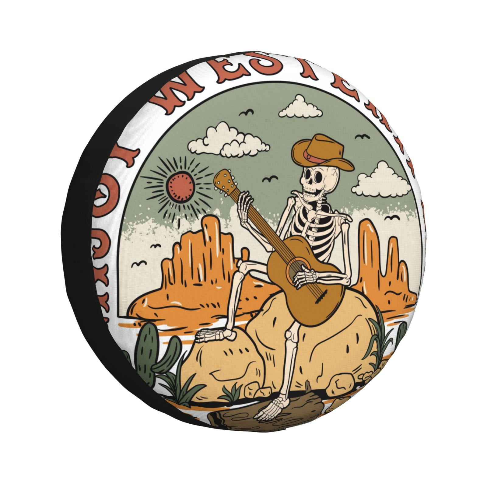 JUNZAN Skeleton Cowboy And Guitar Spare Tire Cover Wheel Protector for ...