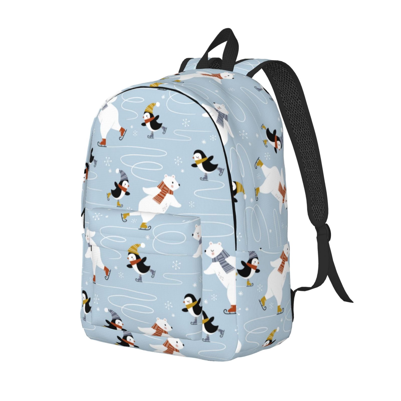 JUNZAN Skiing penguin Bear Pattern Travel Laptop Backpack for Men Women ...
