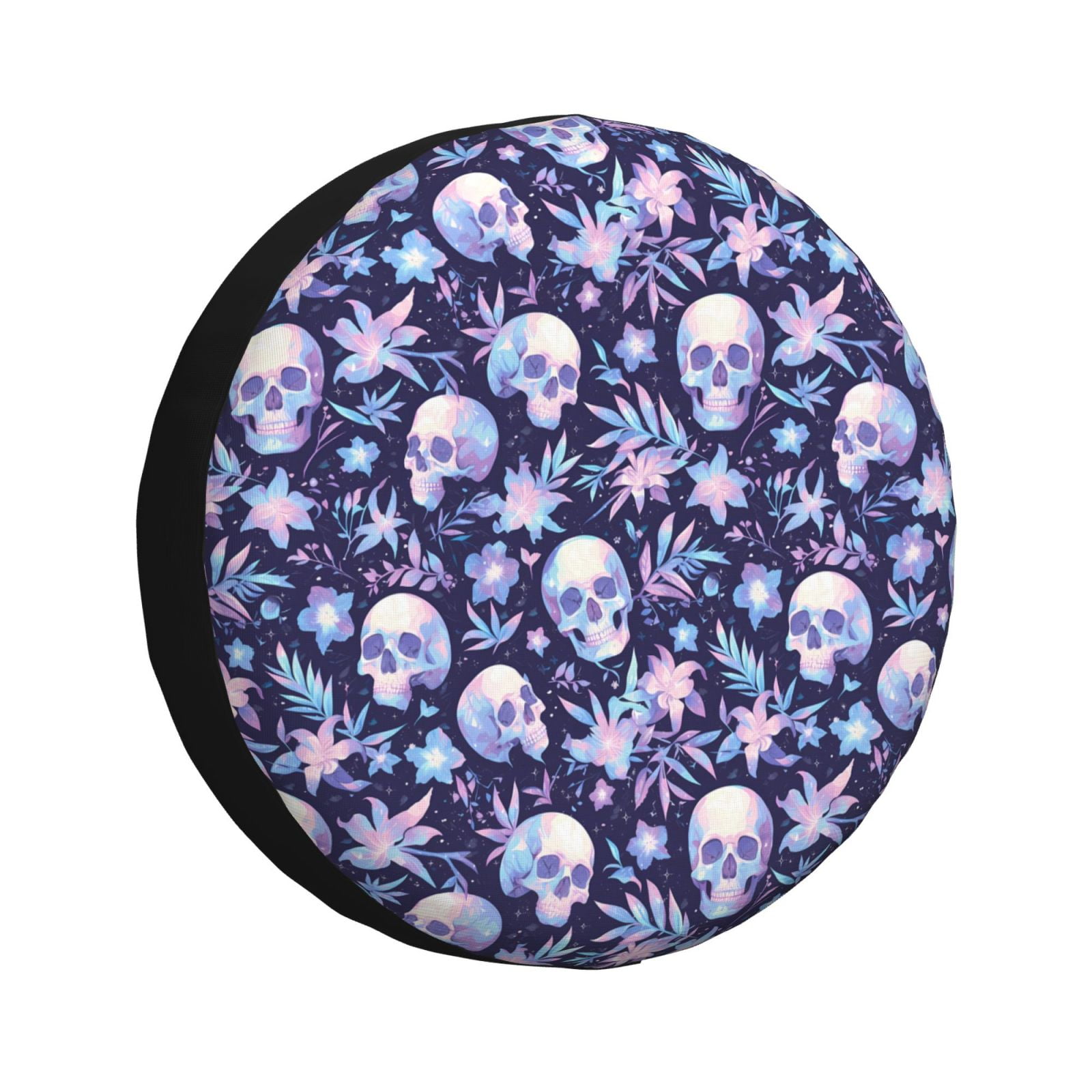 JUNZAN Skull flower white blue Tire Cover Wheel Protector for Truck SUV ...