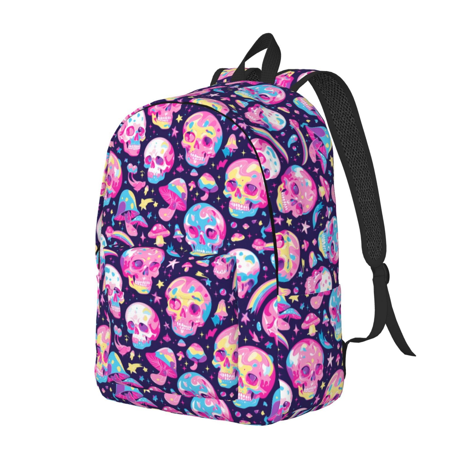 JUNZAN Skull mushroom colorful cute Pattern Travel Laptop Backpack for ...
