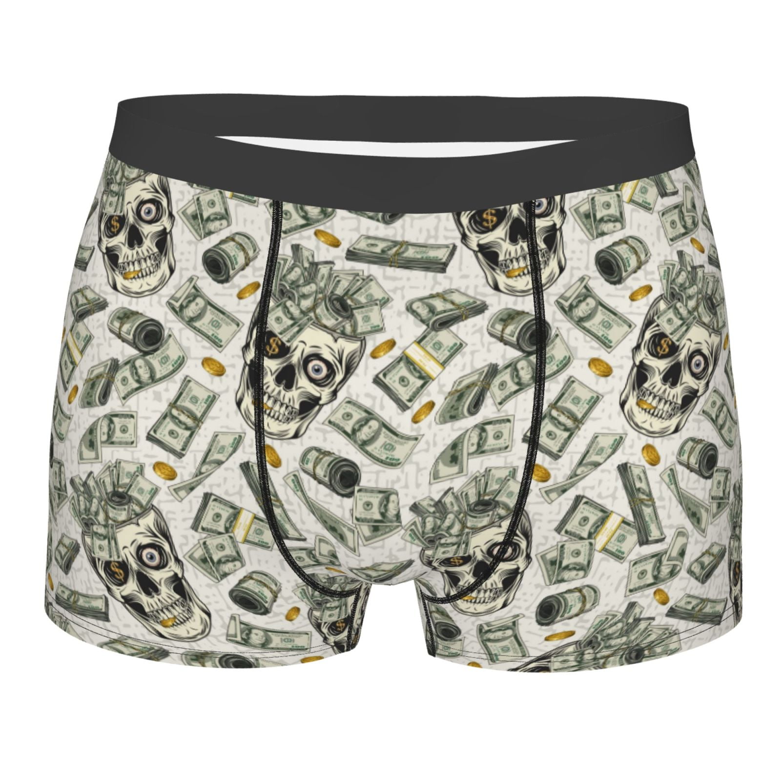 JUNZAN Skull with Cash Mens Underwear Boxer Briefs for Men’s - Small ...