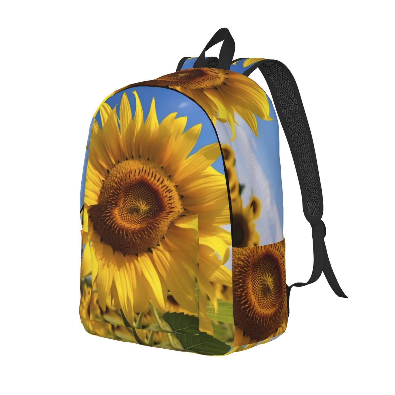 JUNZAN Sky Golden Sunflower Field A Pattern Travel Laptop Backpack for ...