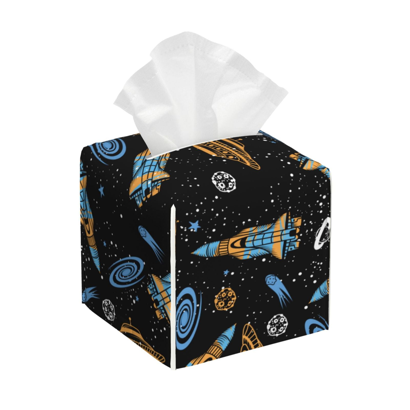 JUNZAN Space Rockets for Tissue Box Cover Holder, Square Facial Tissue ...