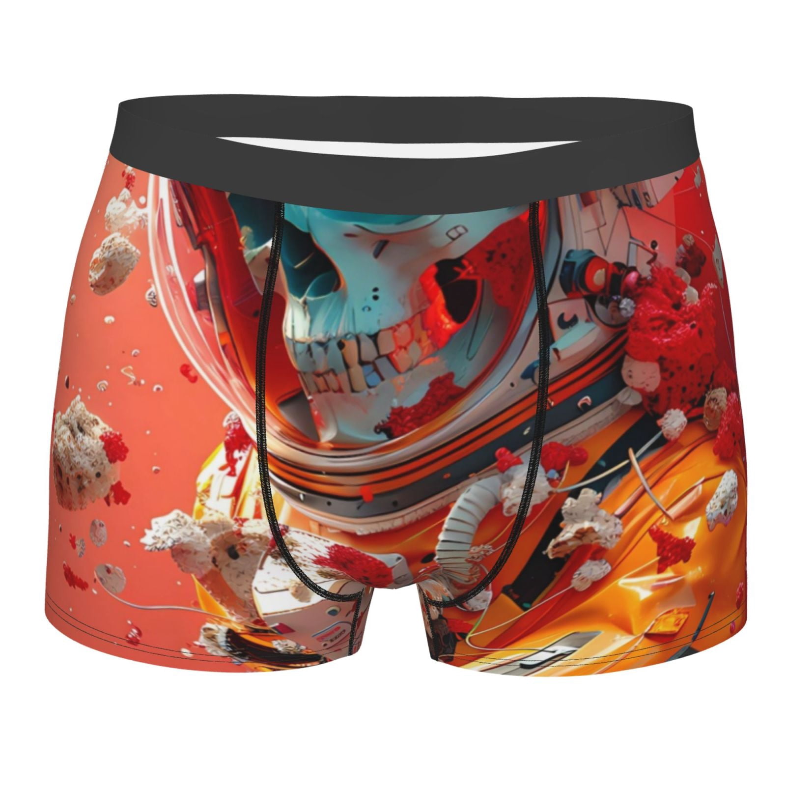 JUNZAN Space Skeleton Art Mens Underwear Boxer Briefs for Men’s-X-Large ...