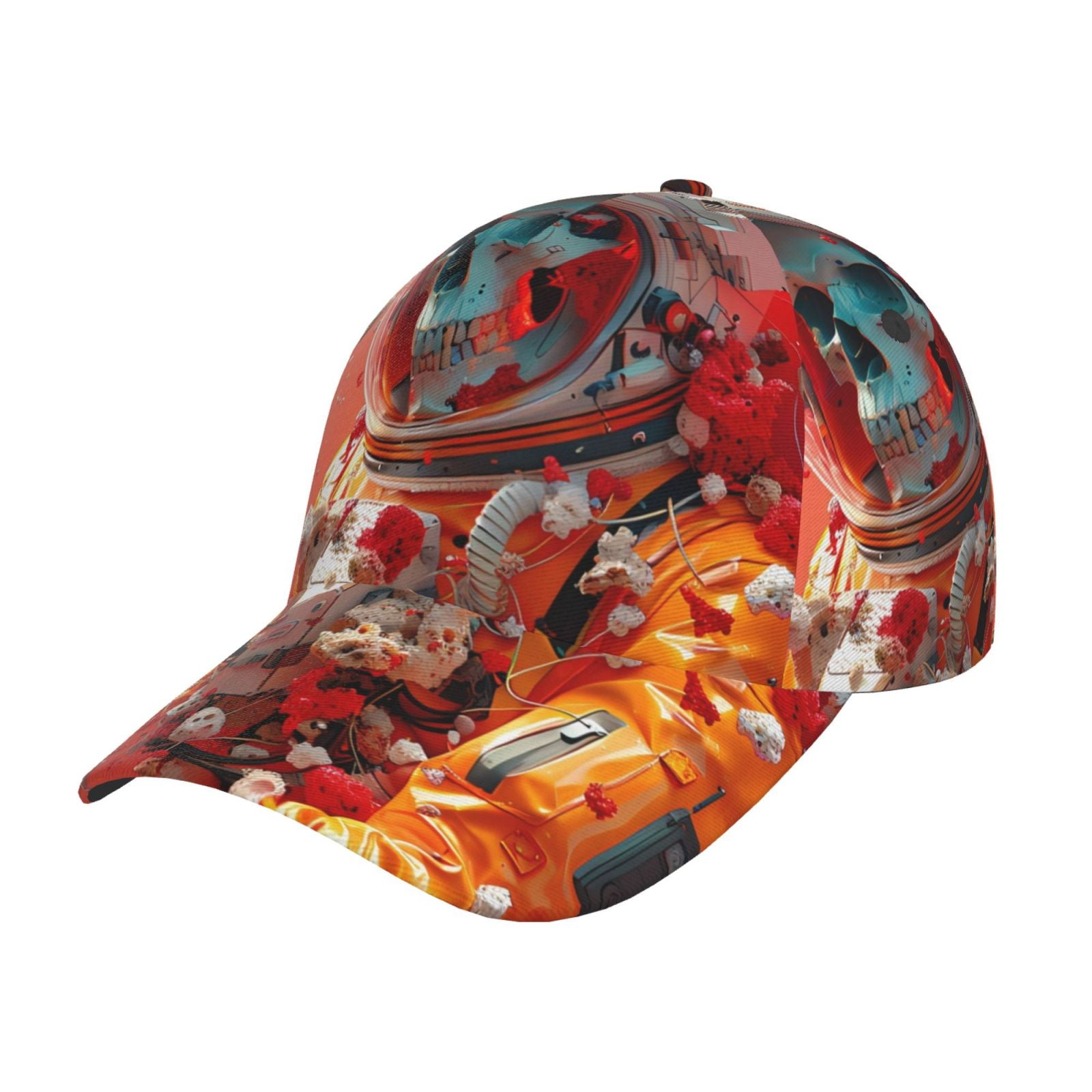 JUNZAN Space Skeleton Art Print Baseball Cap,Unisex Sports Cap Dad Hat ...