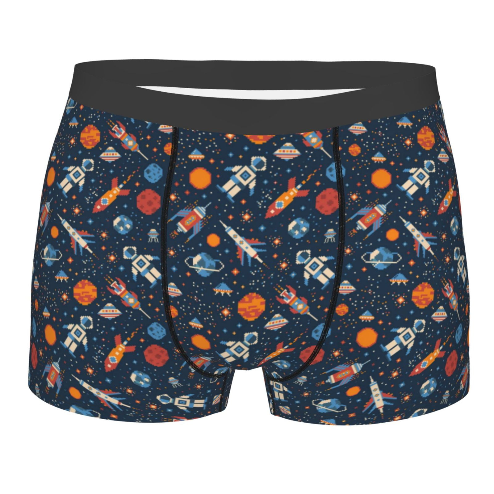 JUNZAN Spaceships And Stars In Outer Space Mens Underwear Boxer Briefs ...