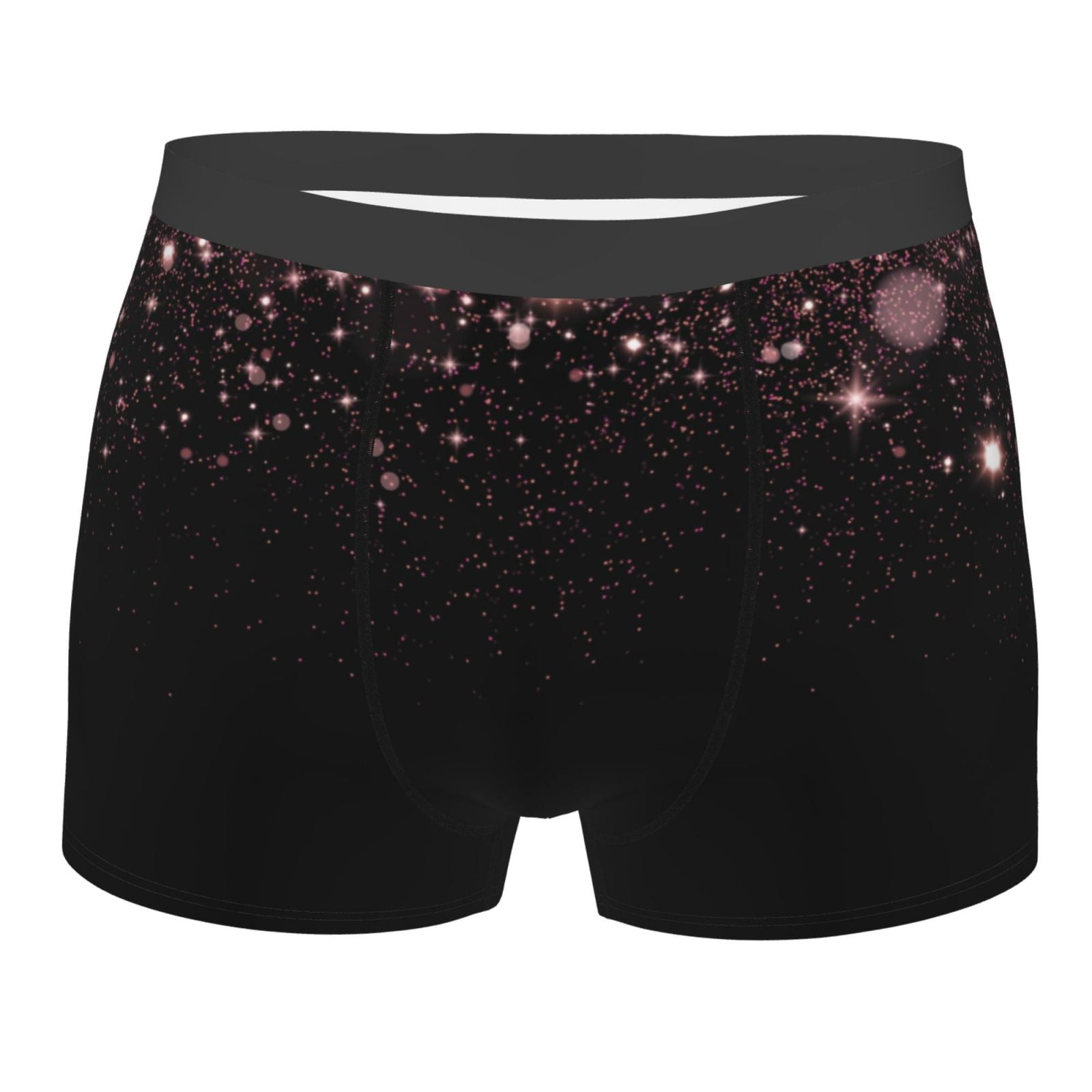 JUNZAN Sparkling Pink Night Sky Mens Underwear Boxer Briefs for Men’s ...