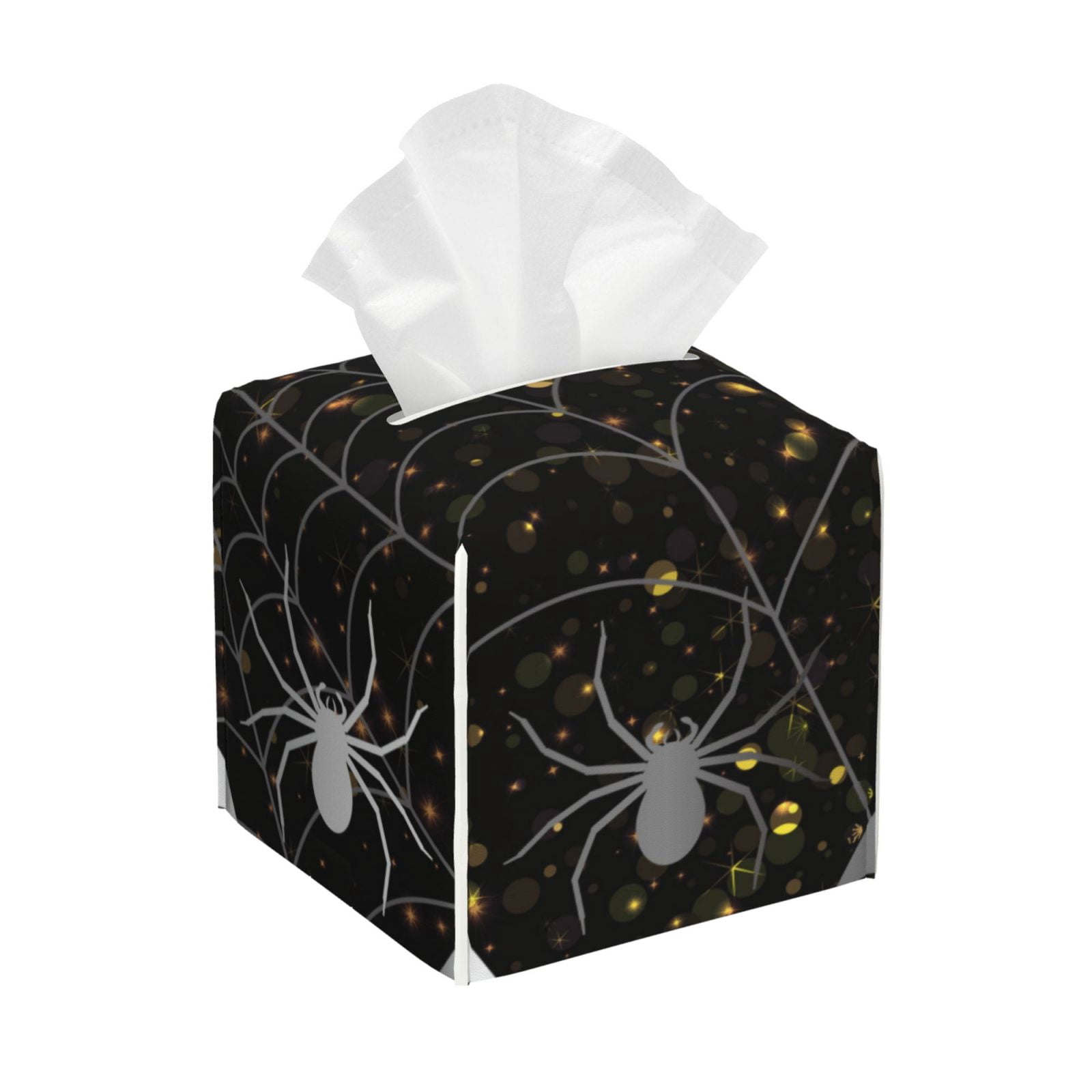 JUNZAN Spiderweb Bats And A Spider for Tissue Box Cover Holder, Square ...