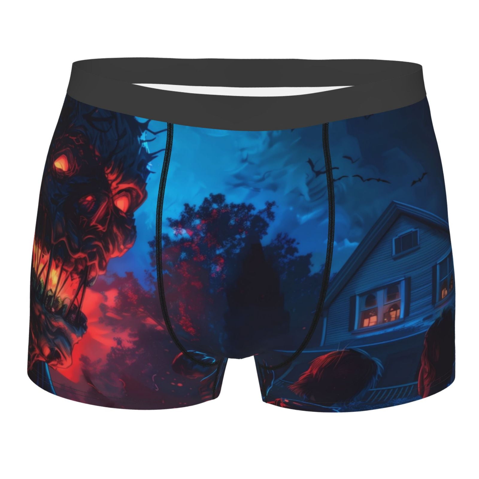JUNZAN Spooky Halloween Night Scene Mens Underwear Boxer Briefs for Men ...