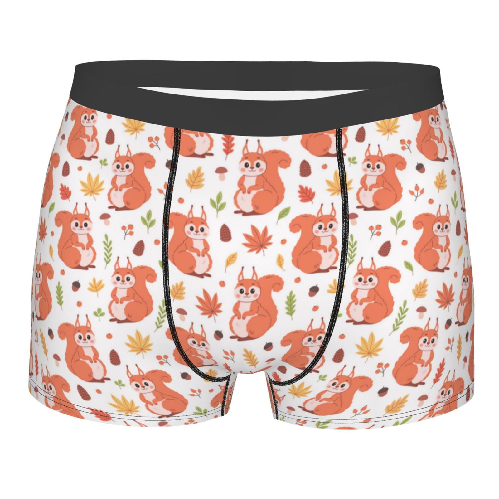 JUNZAN Squirrel And Maple Leaf Mens Underwear Boxer Briefs for Men’s ...