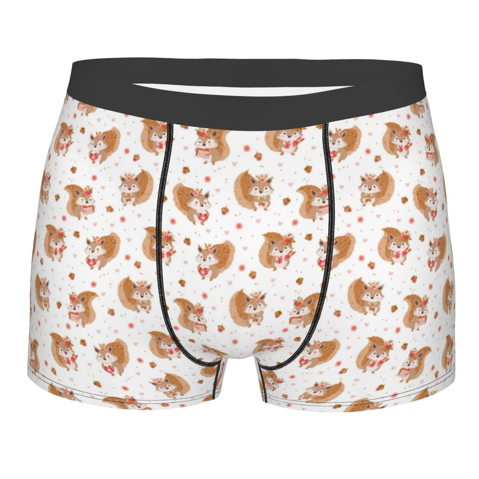 JUNZAN Squirrel And Rose Mens Underwear Boxer Briefs for Men’s - Medium ...