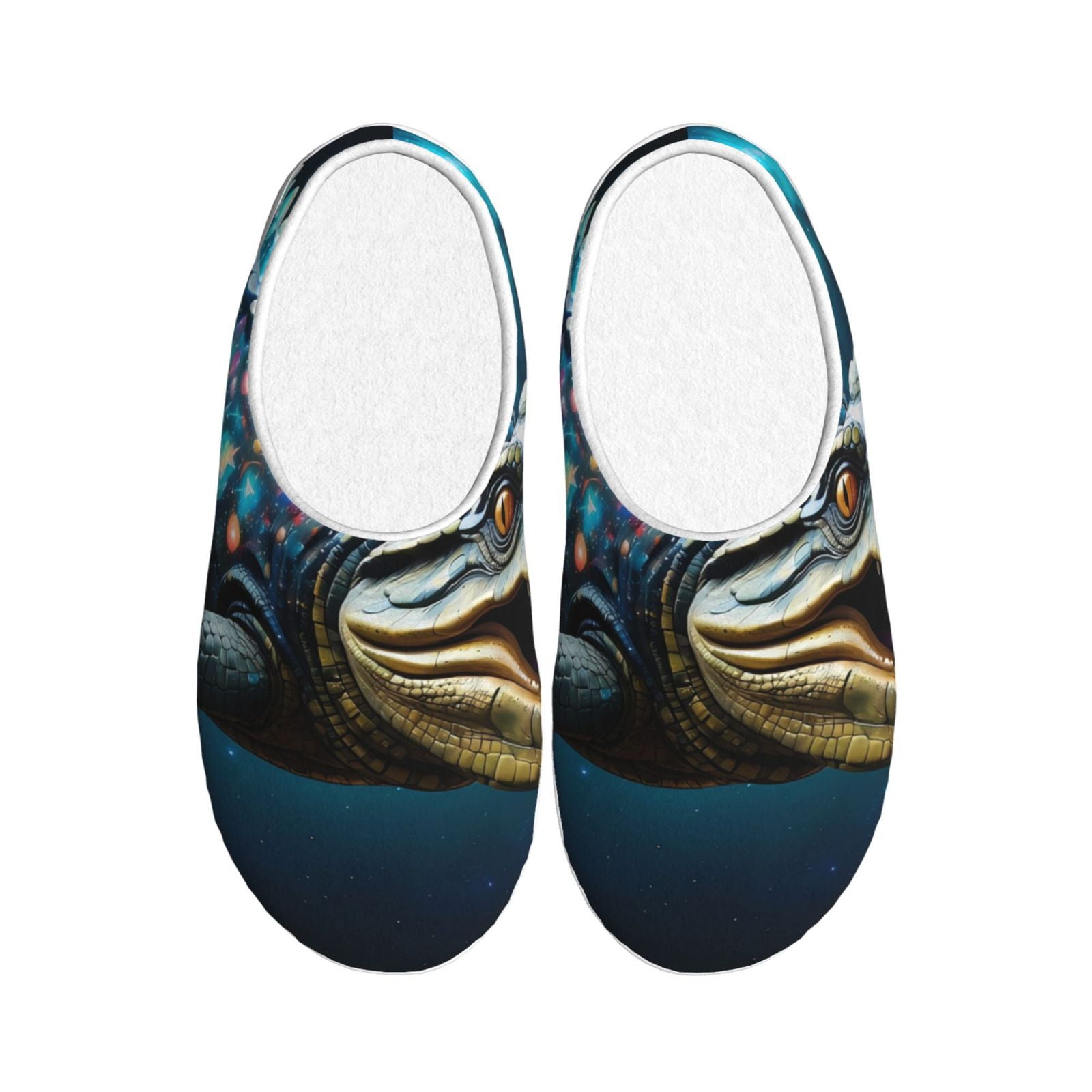 JUNZAN Starry Sky Colorful Crocodile Print Cozy Slippers for Men& Women ...
