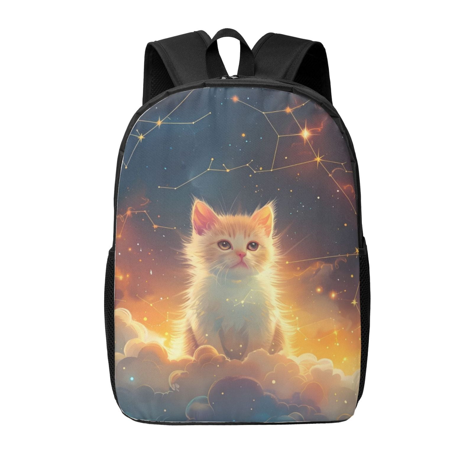 JUNZAN Starry Sky Constellation Cat Pattern Travel Laptop Backpack for ...