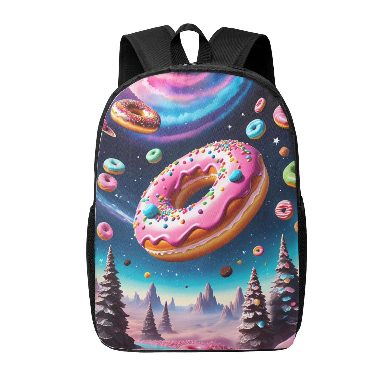 JUNZAN Starry Sky Pine Tree Donut Pattern Travel Laptop Backpack for ...