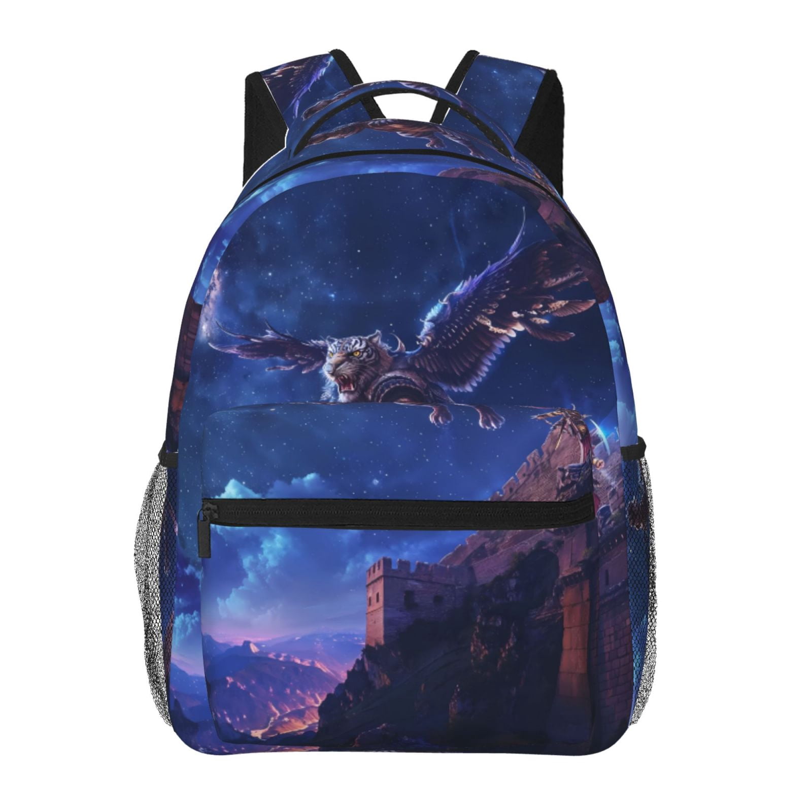 JUNZAN Starry Sky Wall Flying Tiger Pattern Casual Laptop Backpack for ...