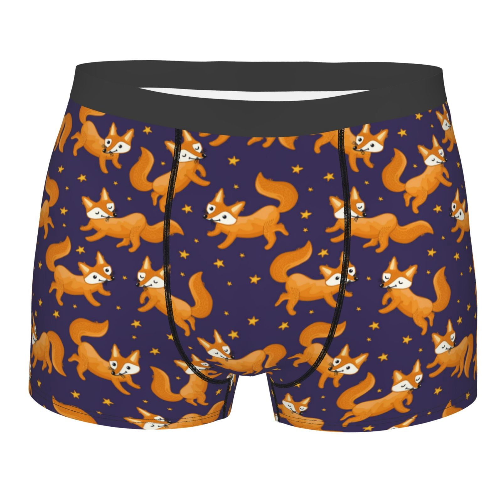 JUNZAN Stars and Fox Cute Mens Underwear Boxer Briefs for Men’s-Small ...