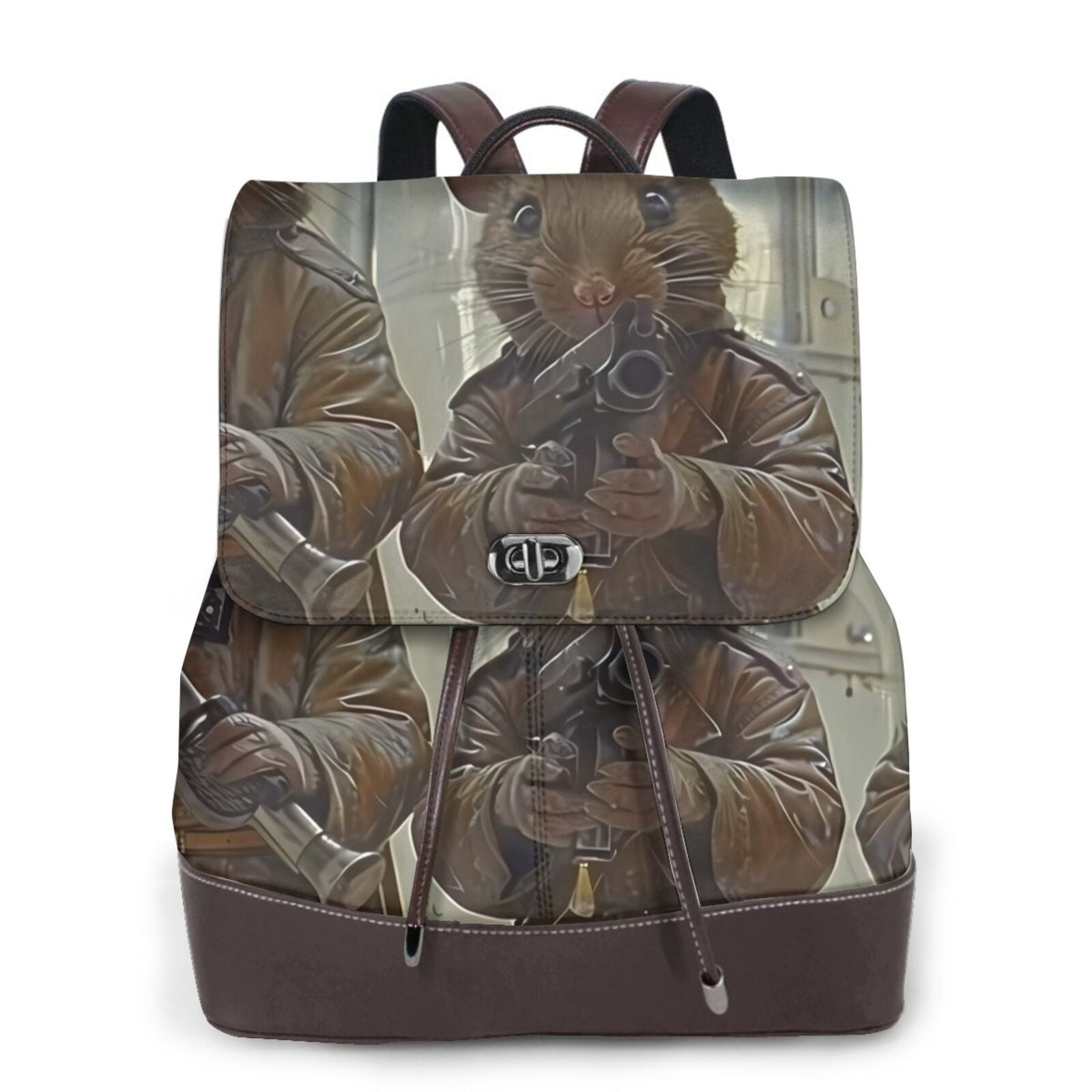 JUNZAN Steampunk Space Mice Warriors for PU Leather Backpack,Laptop ...