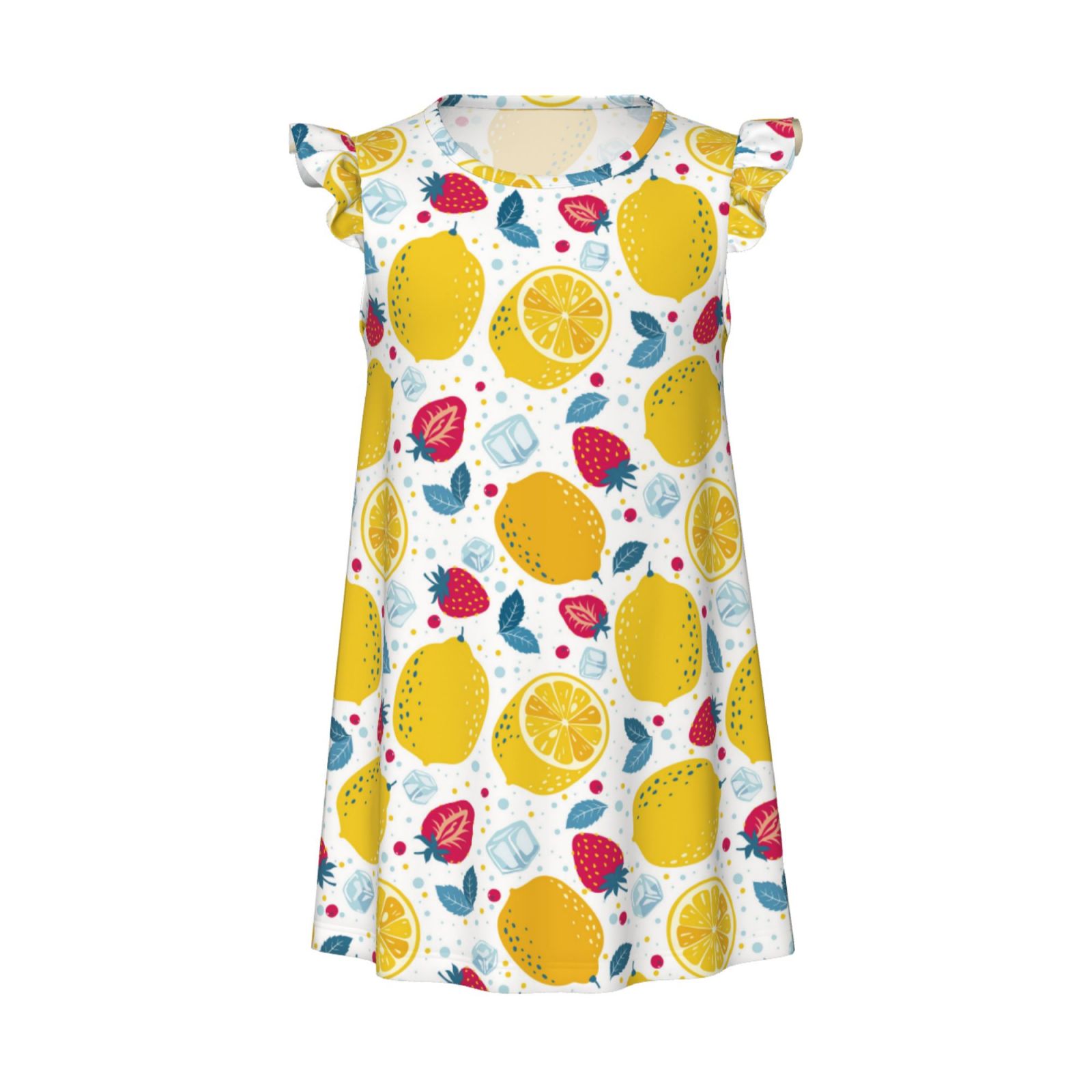 JUNZAN Strawberry Lemon Print Girls Nightgown Pajamas - Soft Toddler ...