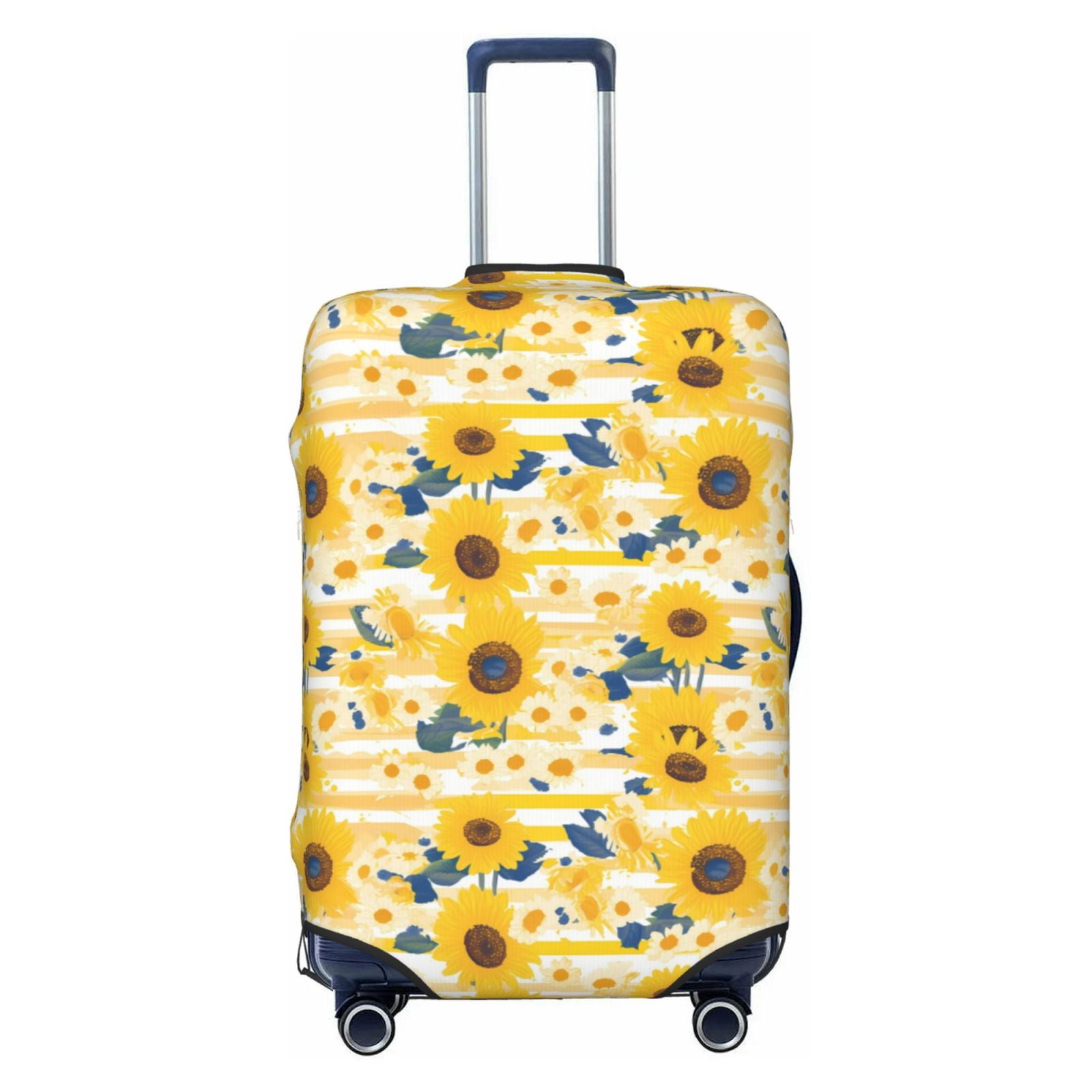 JUNZAN Striped Sunflower Daisy Print Washable Luggage Cover - Fashion ...