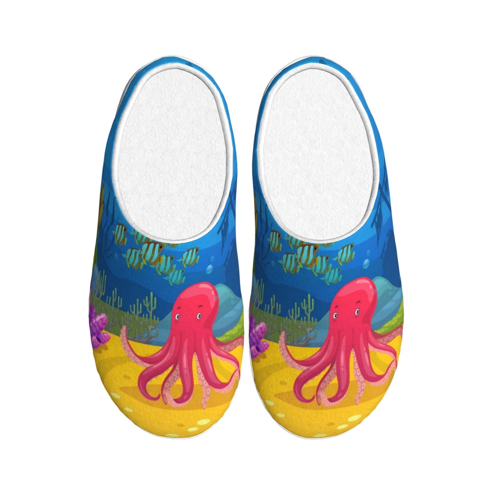 JUNZAN Submarine And Landscape Print Cozy Slippers for Men& Women,Fuzzy ...