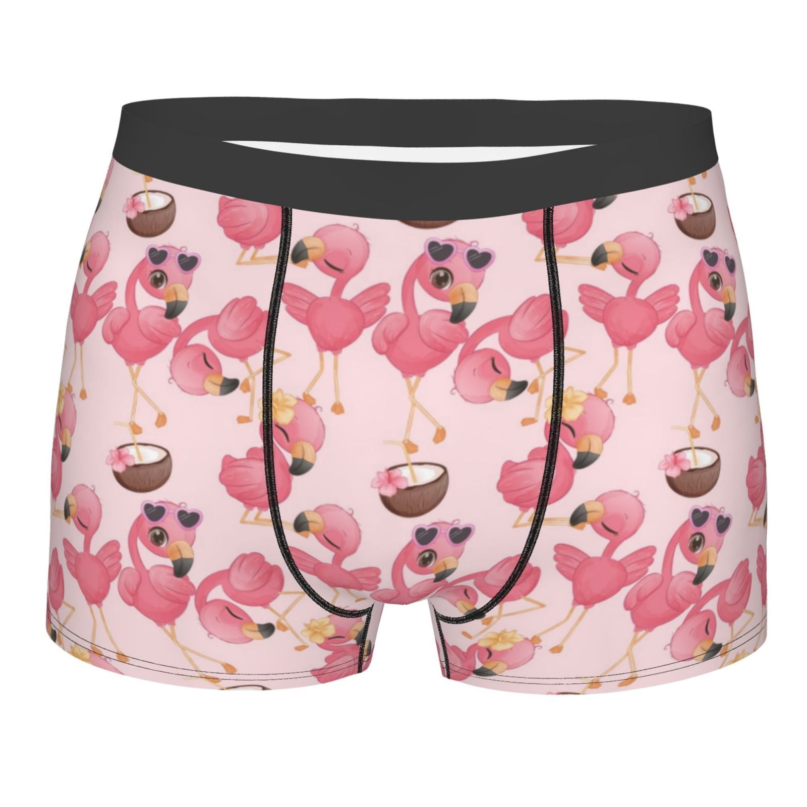 JUNZAN Summer Flamingo Mens Underwear Boxer Briefs for Men’s - Large ...