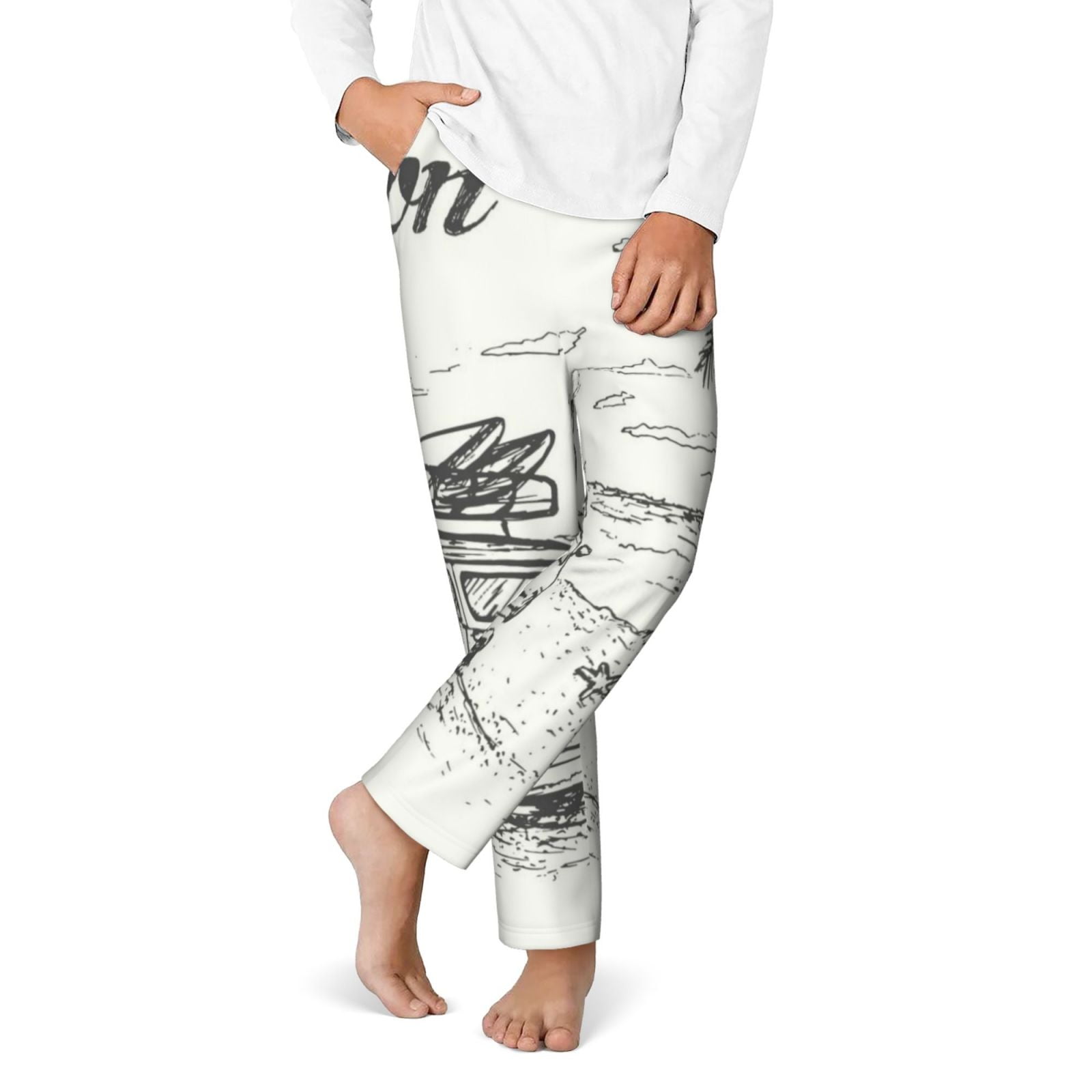JUNZAN Summer Vacation Scene With Camping Van Pattern Pajama Pants for ...