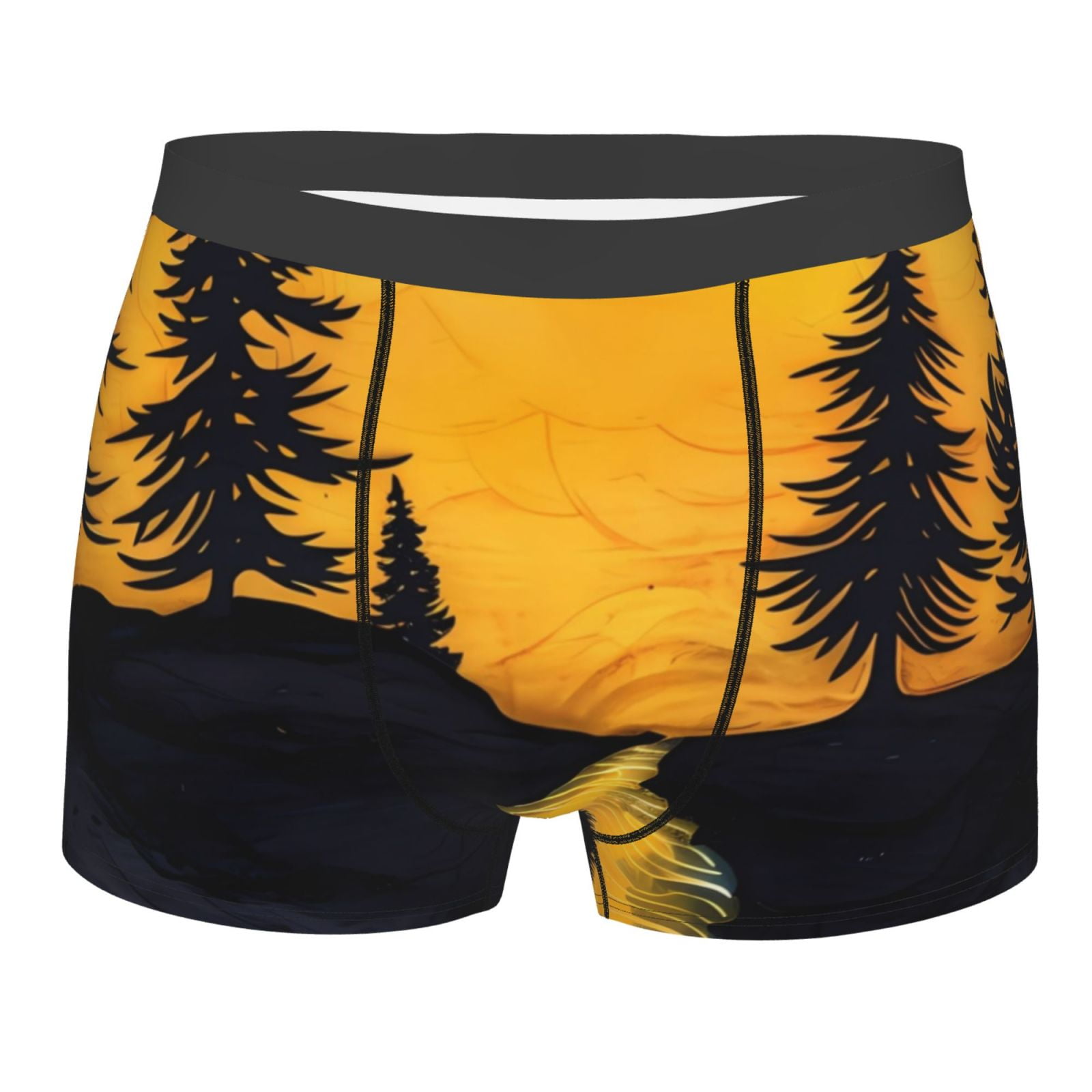 JUNZAN Sunset River Pine Trees Mens Underwear Boxer Briefs for Men’s ...