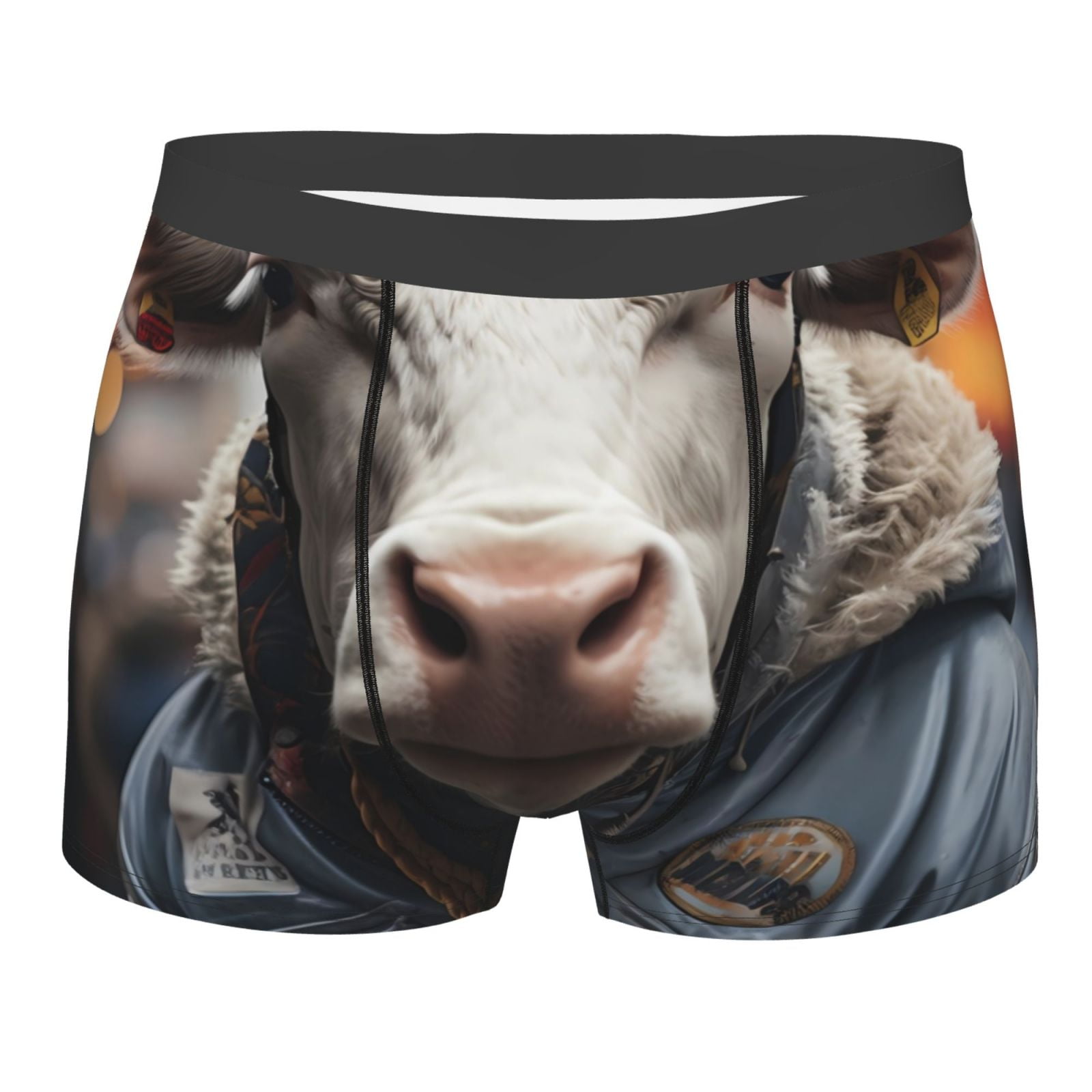 JUNZAN Surrealist Cow Mens Underwear Boxer Briefs for Men’s - Large ...