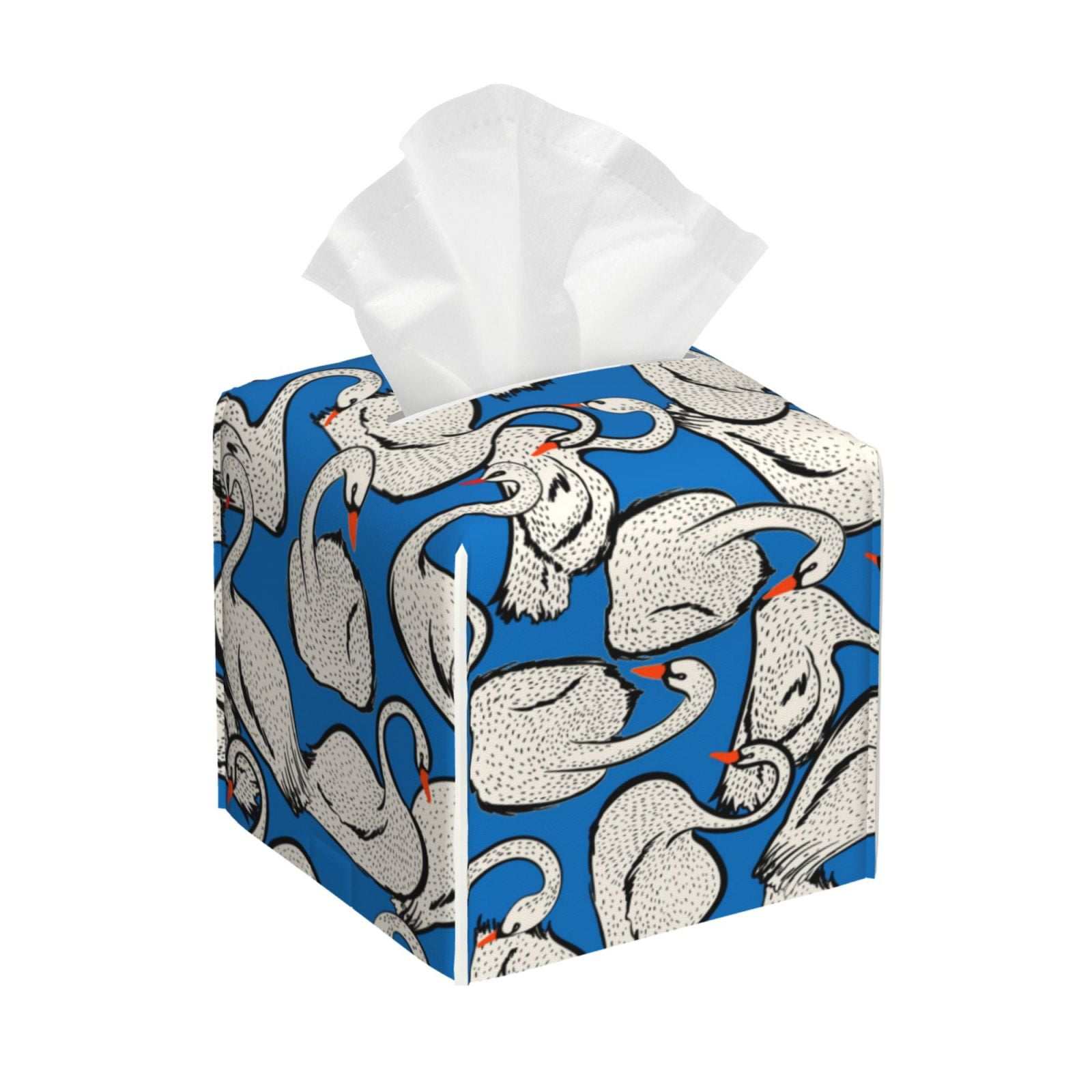 JUNZAN Swan Birds for Tissue Box Cover Holder, Square Facial Tissue ...