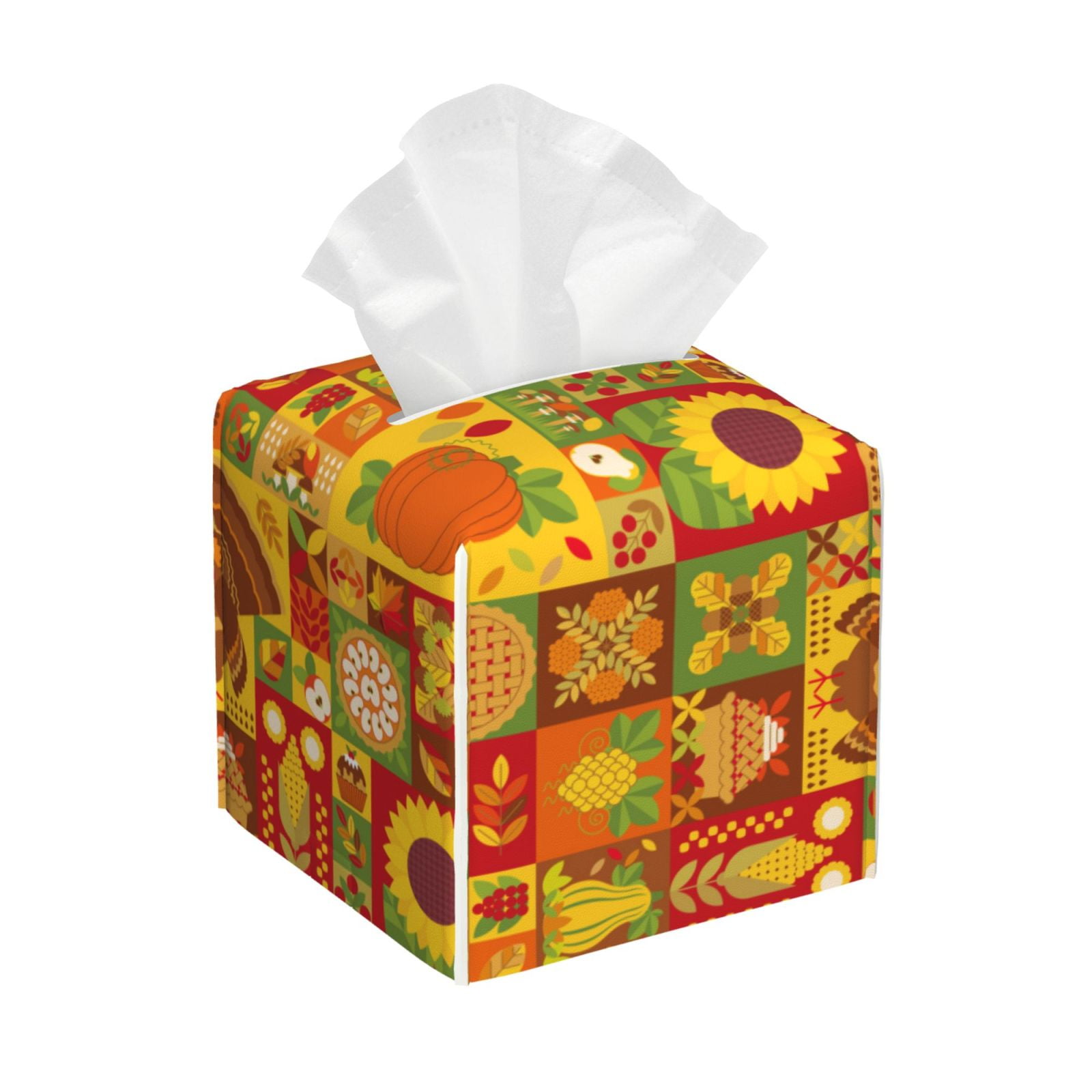 JUNZAN Thanksgiving Day for Tissue Box Cover Holder, Square Facial ...