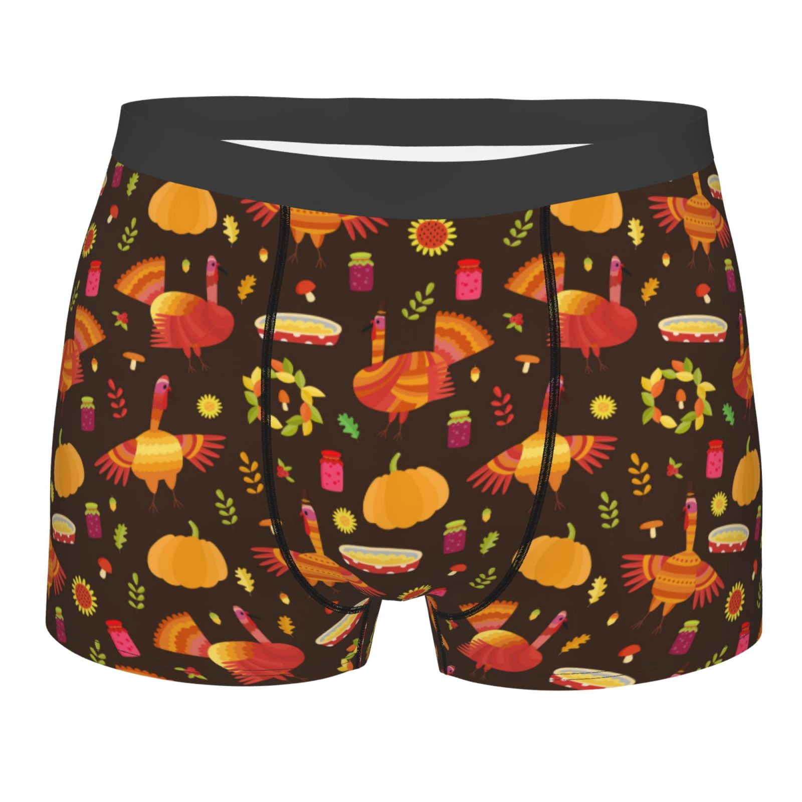 JUNZAN Thanksgiving Turkey Mens Underwear Boxer Briefs for Men’s-Medium ...