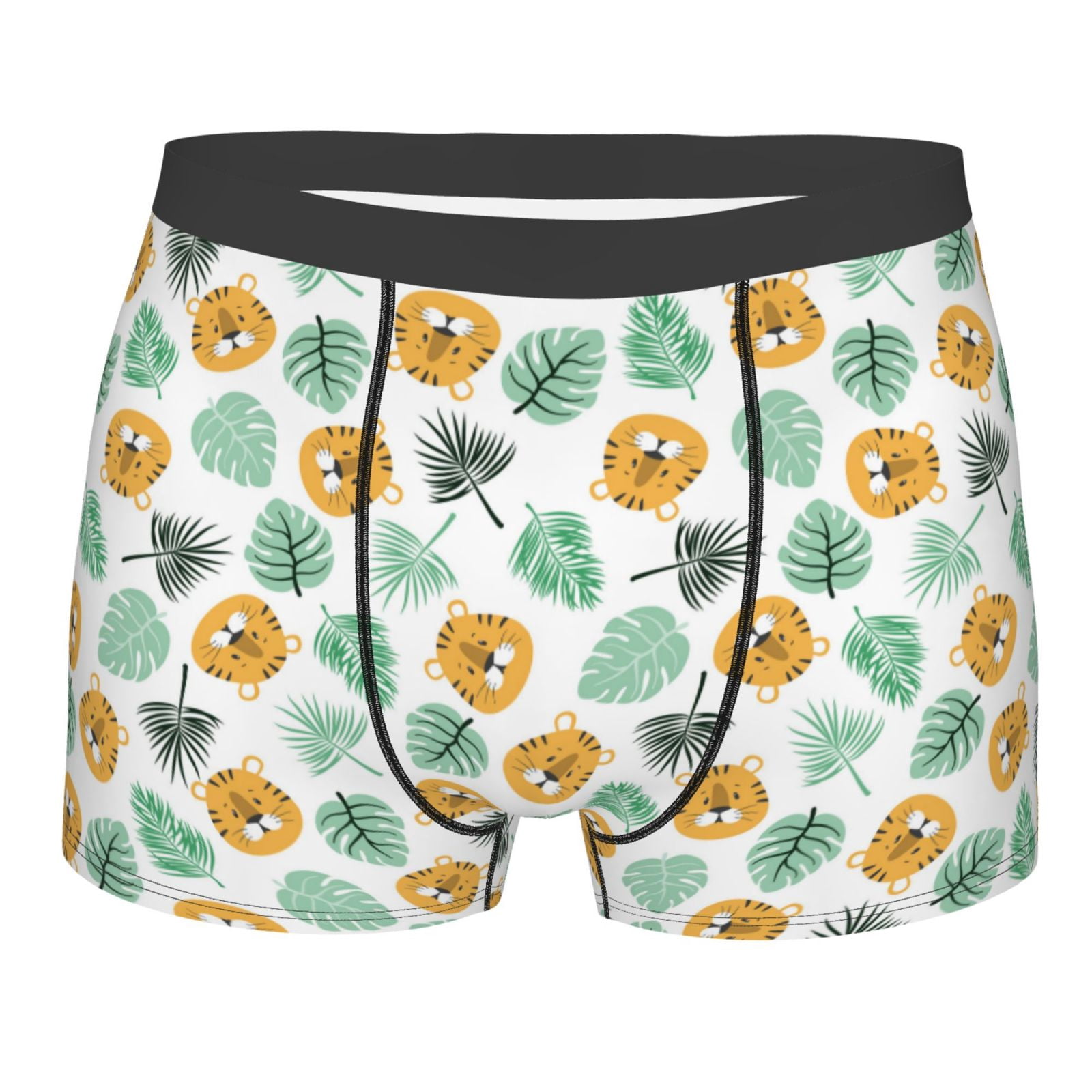 JUNZAN Tiger Leaves Mens Underwear Boxer Briefs for Men’s - Medium ...