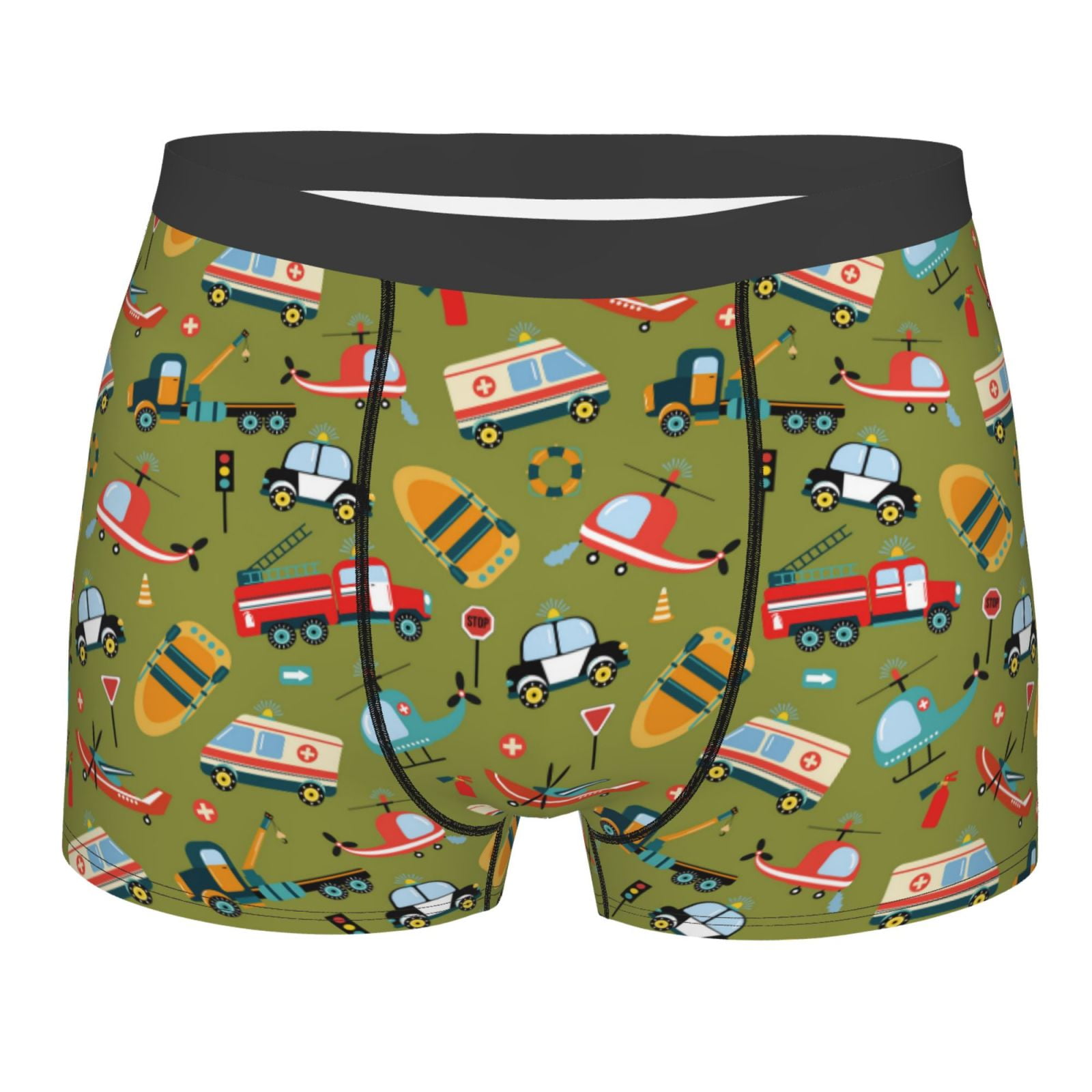JUNZAN Transportation Prints Mens Underwear Boxer Briefs for Men’s ...