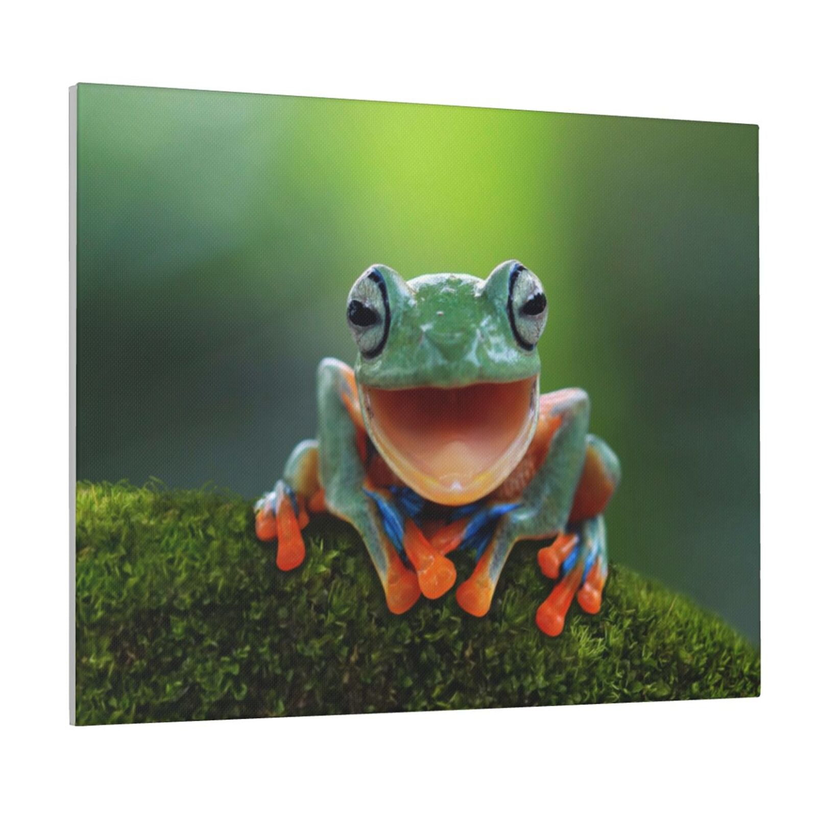 JUNZAN Tree Frog Pattern Canvas Art Wall Decor,Canvas Wall Art Canvas ...