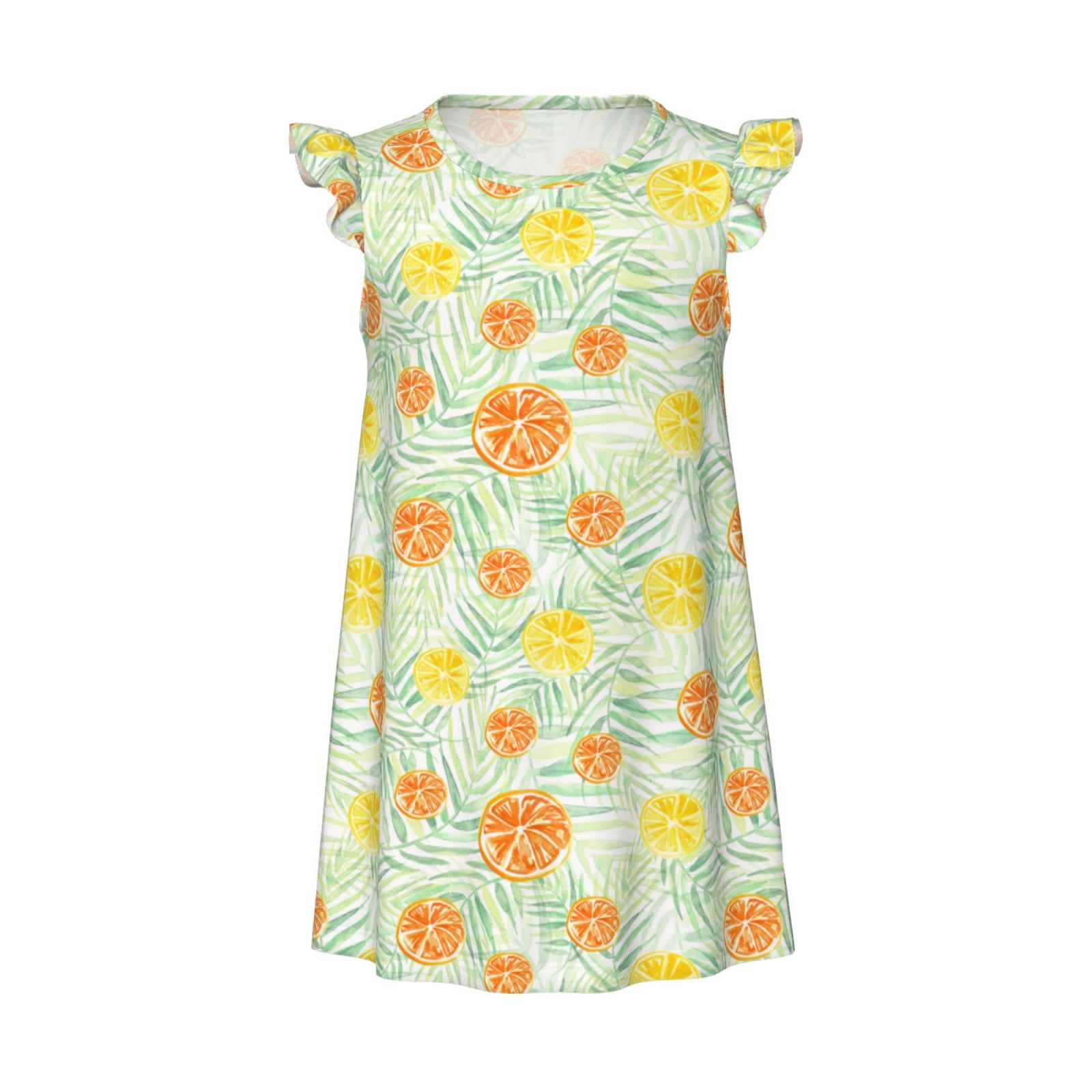 JUNZAN Tree Palms Lemon Print Girls Nightgown Pajamas - Soft Toddler ...