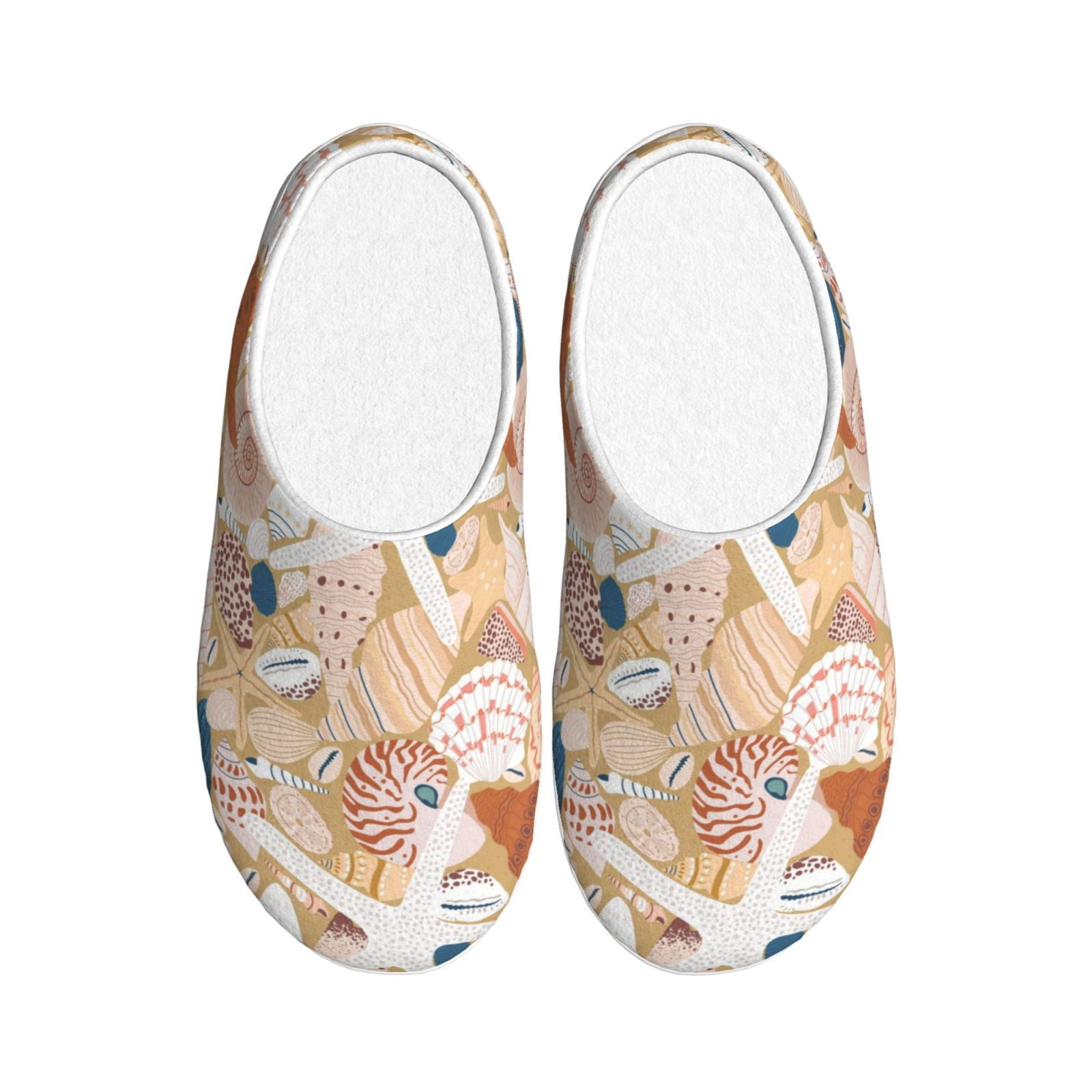 JUNZAN Tropical Beach Sea Shell Print Cozy Slippers for Men& Women ...