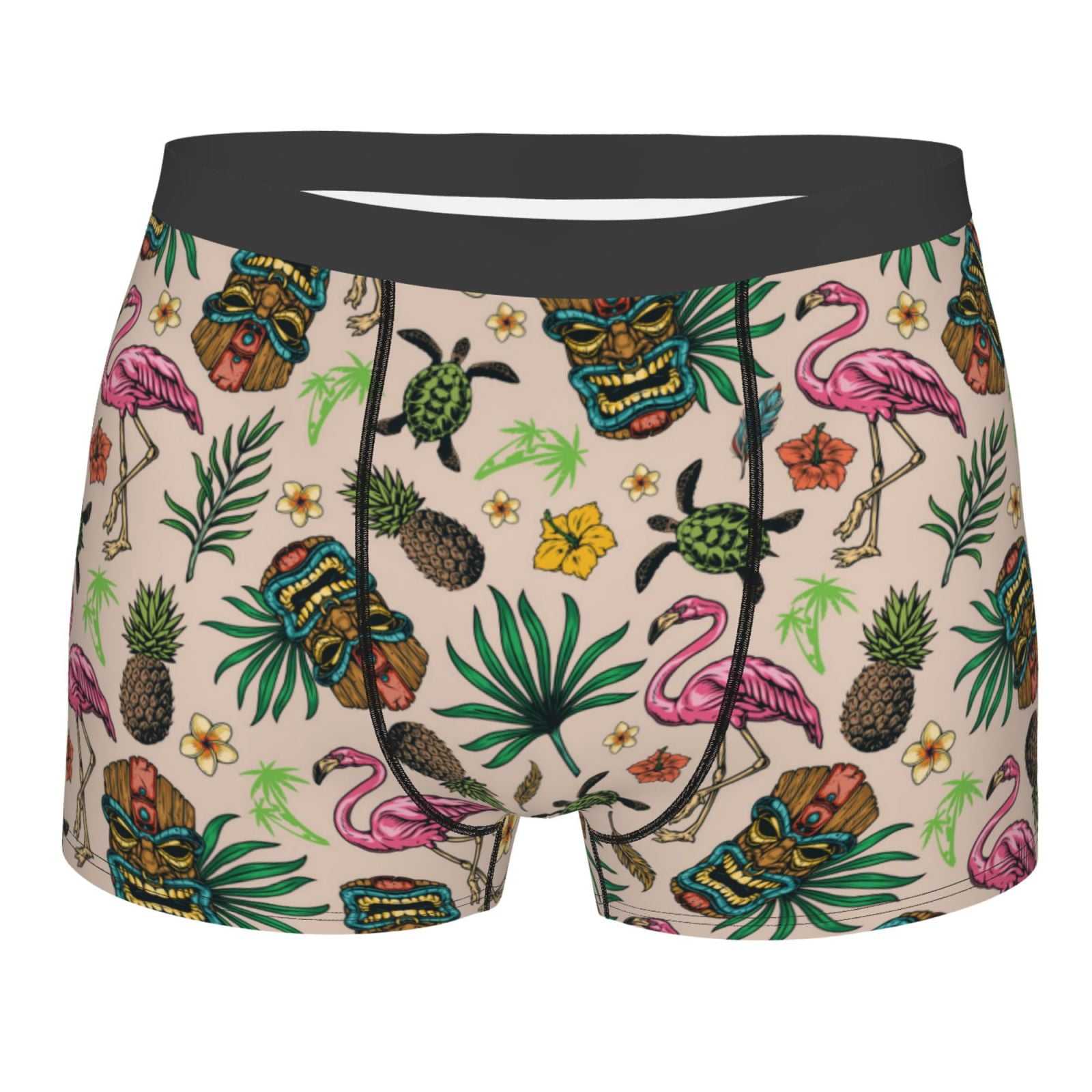 JUNZAN Tropical Mask Flamingo Mens Underwear Boxer Briefs for Men’s - X ...
